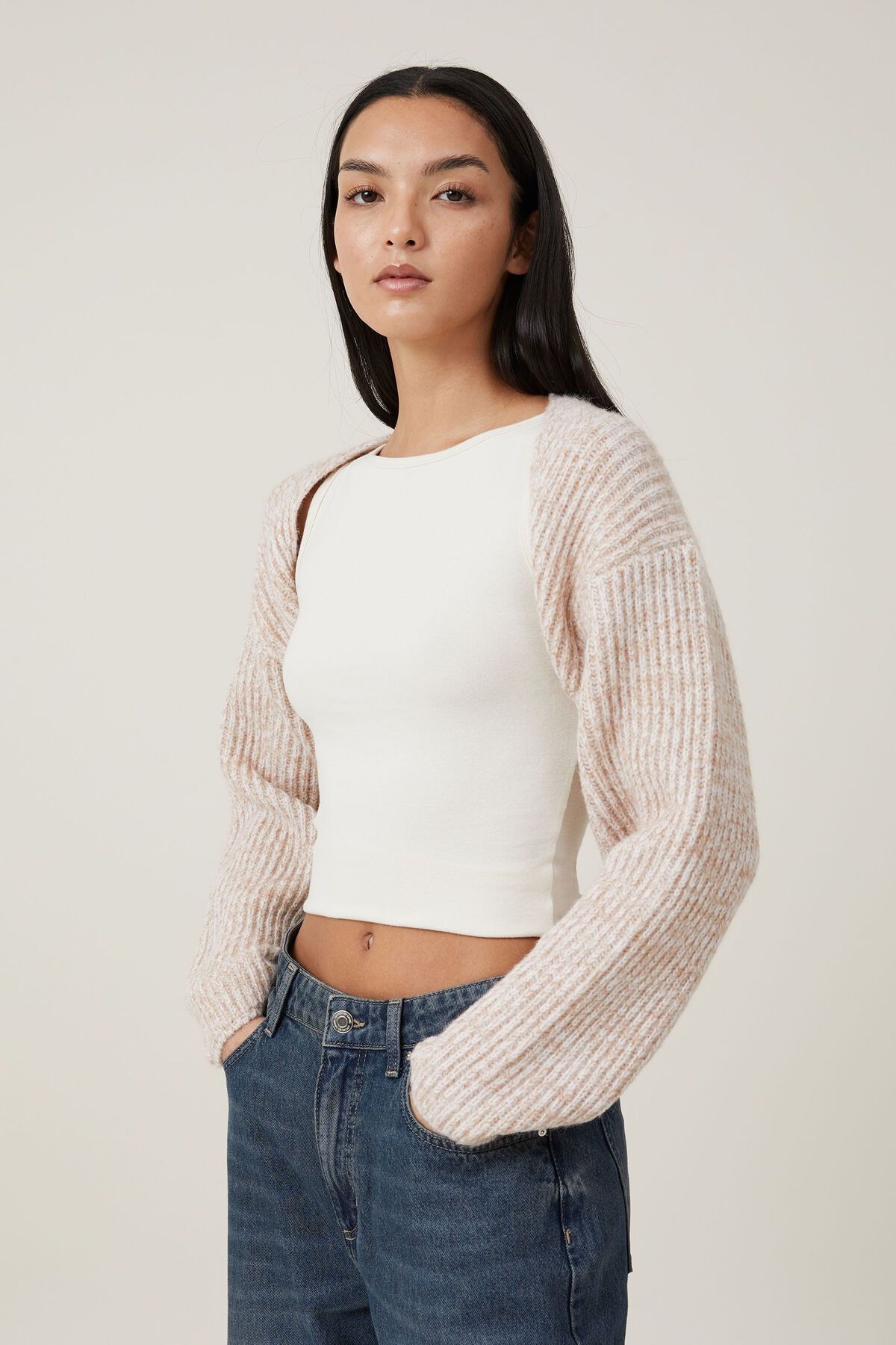 Fluffy Loose Fit Rib Shrug curated on LTK
