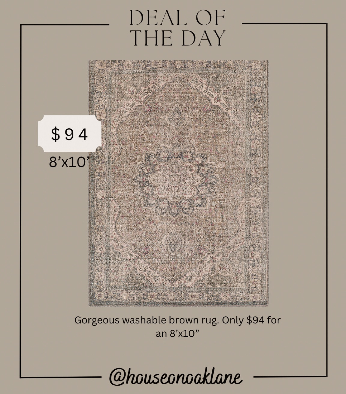 Brown & Tan Colin Washable Rug curated on LTK