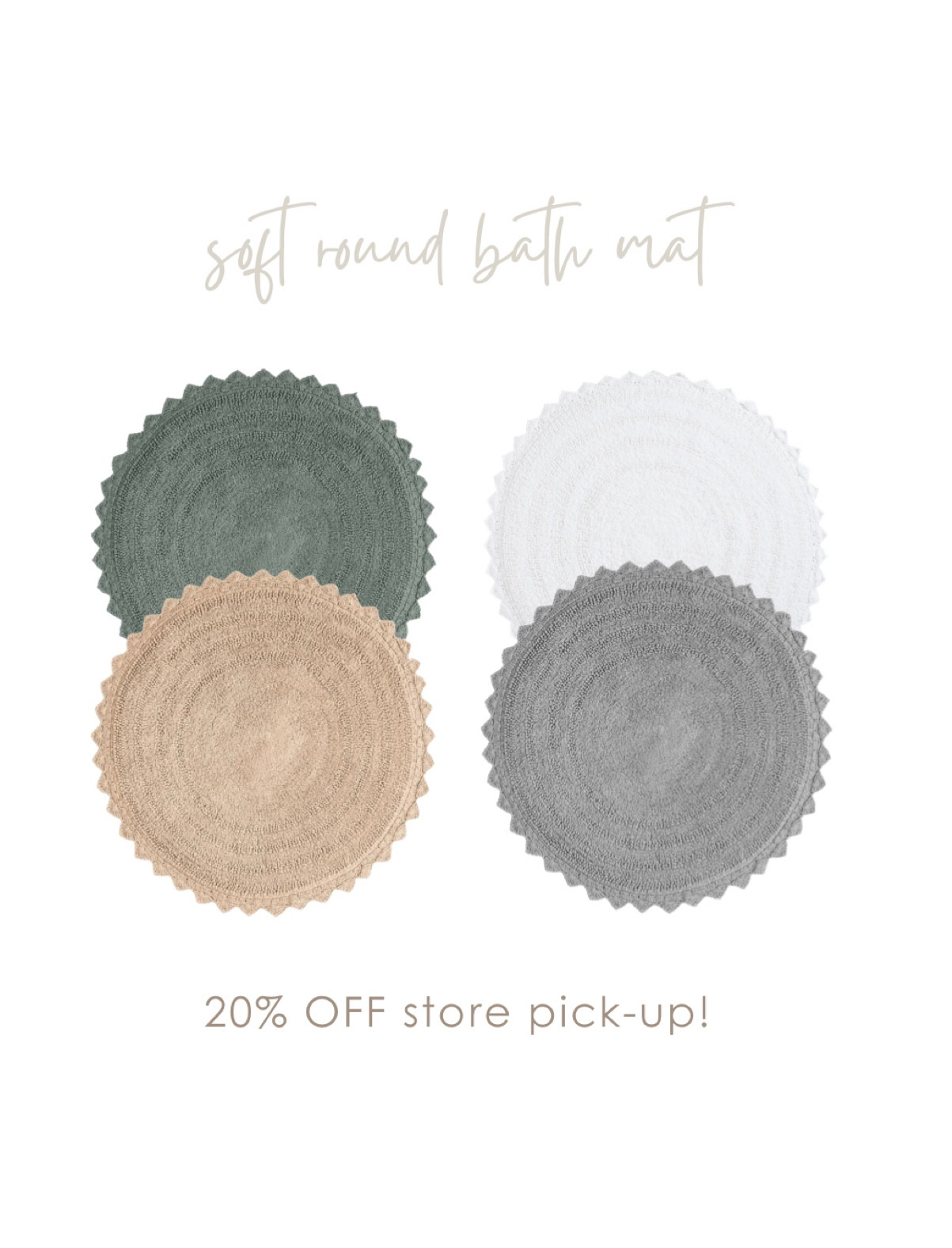 Redondo Round Cotton Bath Mat curated on LTK