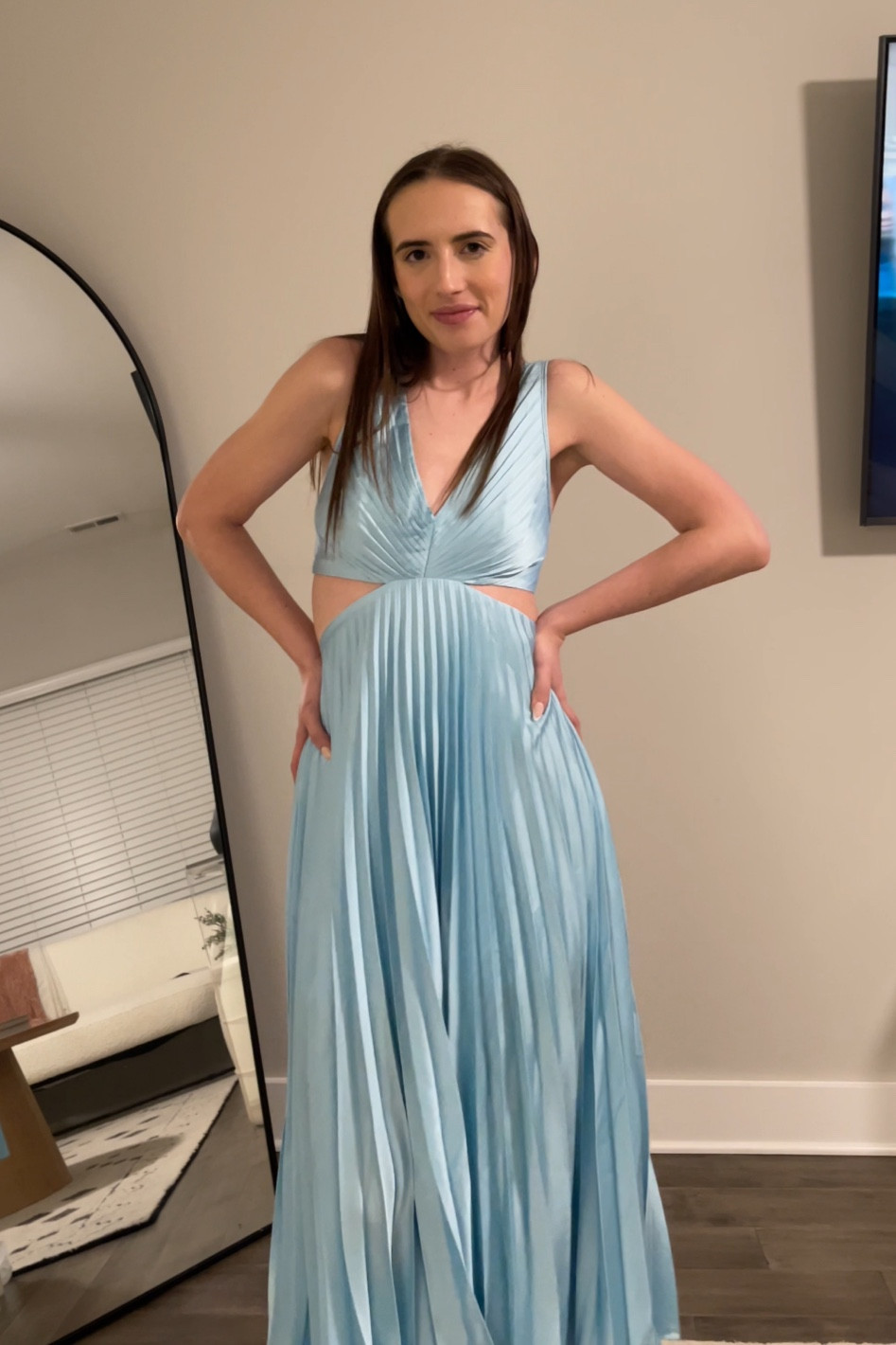 Satin Pleated Cutout Maxi Dress curated on LTK