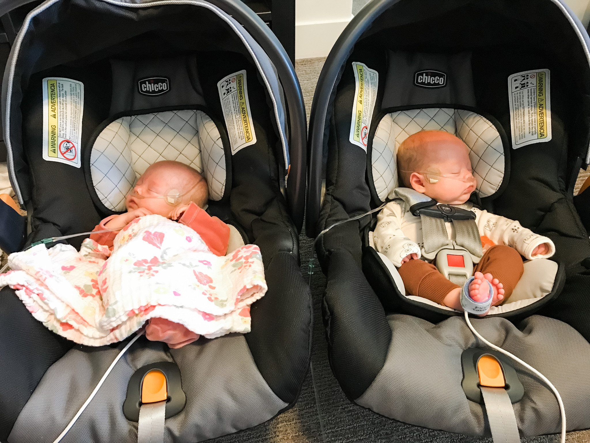 Newborn Twins In Car Seat