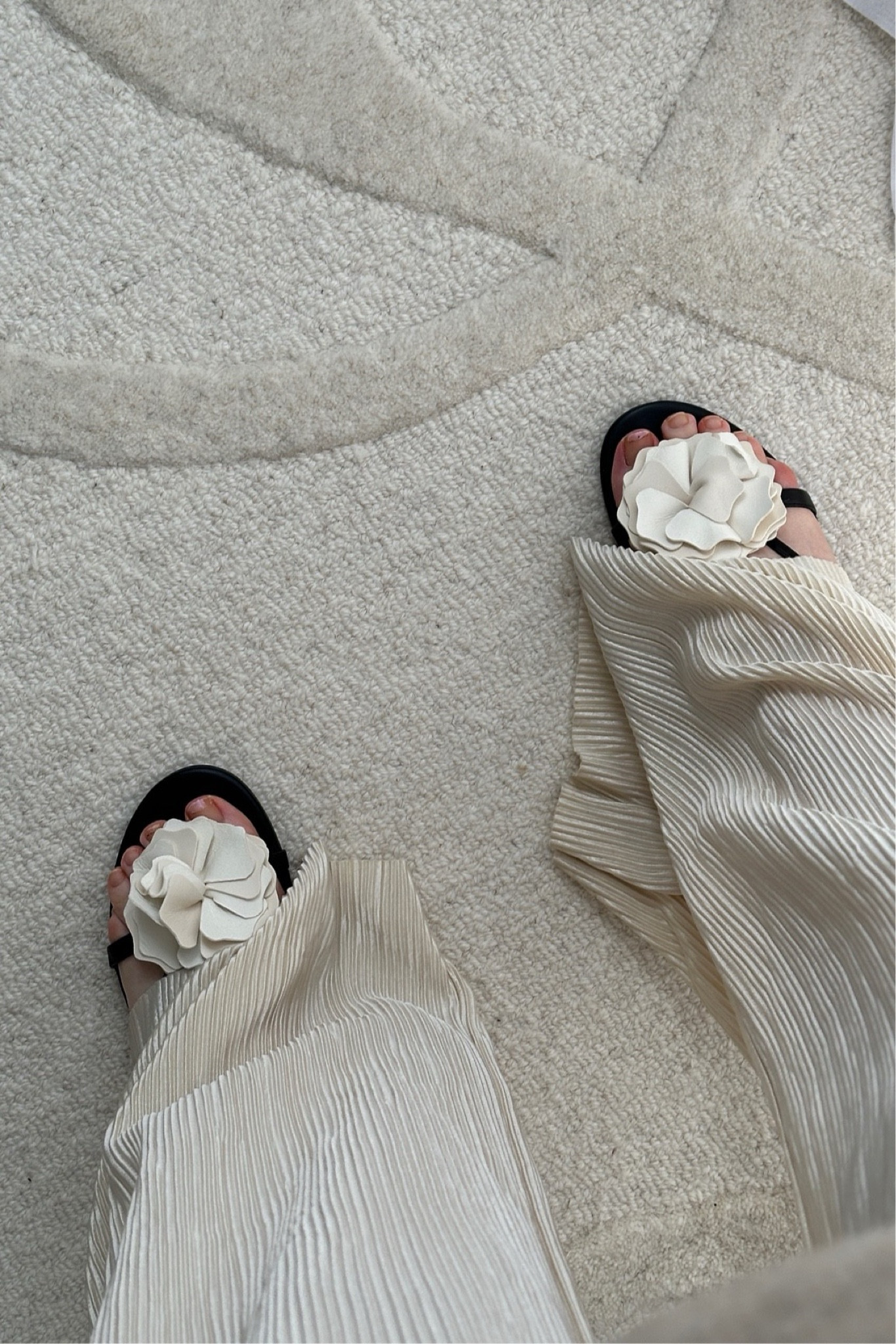 Cream Metallic Plisse Set curated on LTK