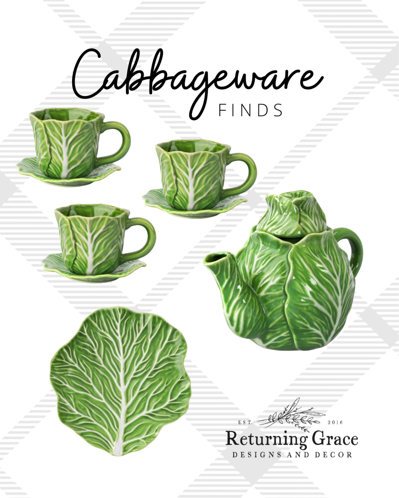 39 fl oz Stoneware Cabbage Tea Pot … curated on LTK