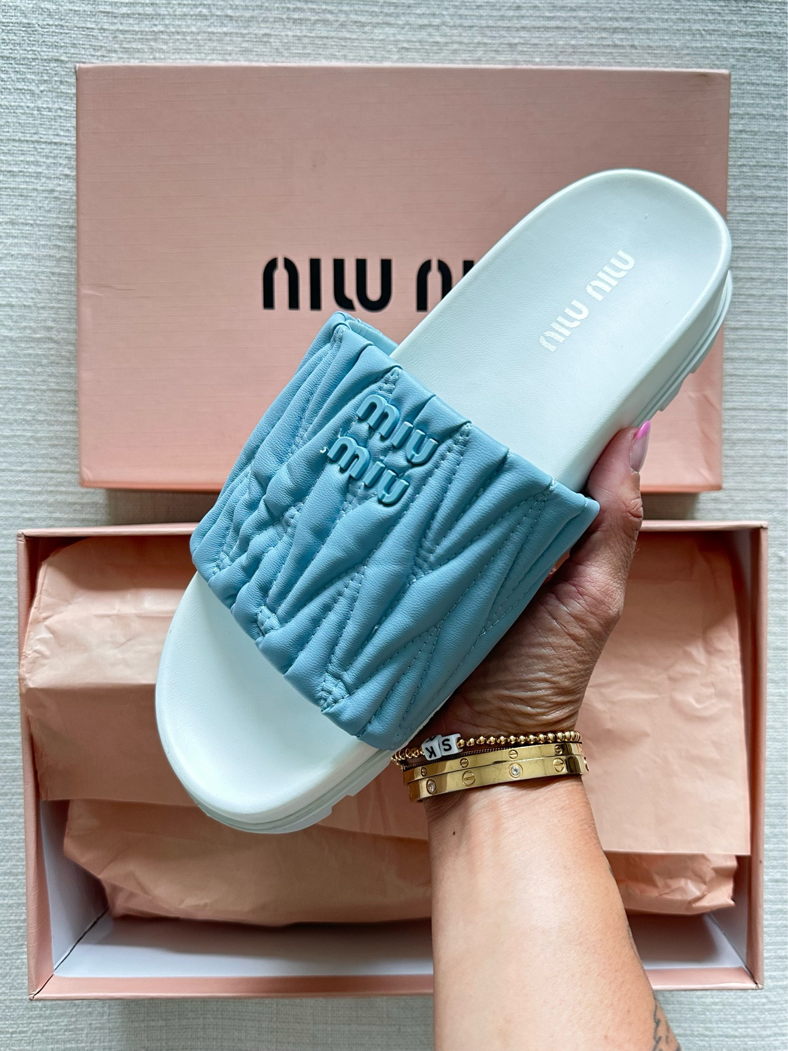 Matelasse Nappa Leather Slides … curated on LTK