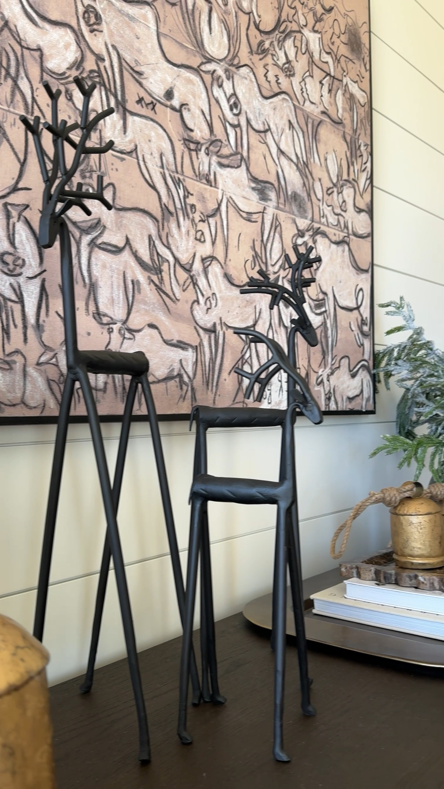 26" Large Set of 3 Black Iron Deer … curated on LTK