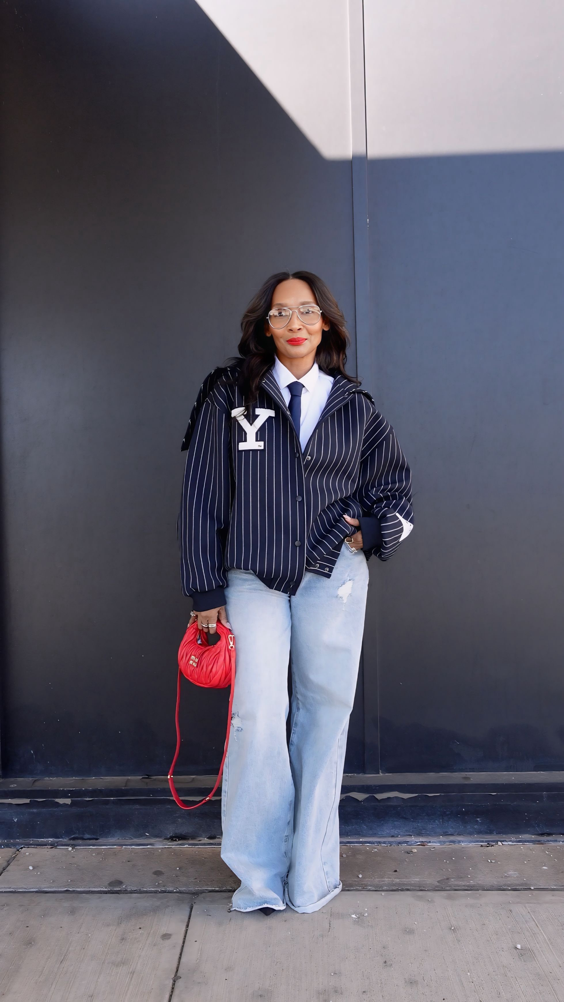 YALE™ STRIPE BOMBER JACKET curated on LTK