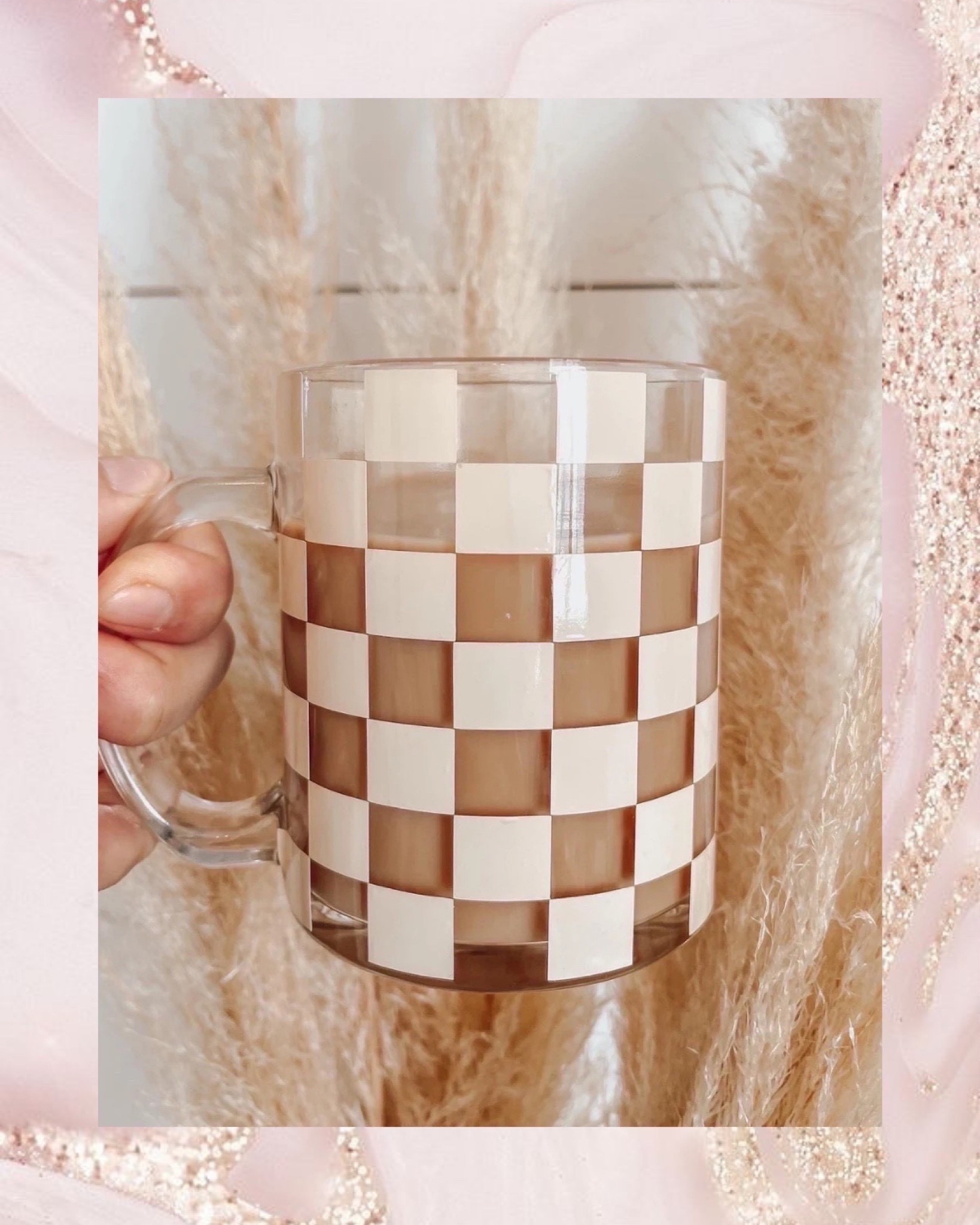 Checkered Glass Mug, 12oz, glass … curated on LTK