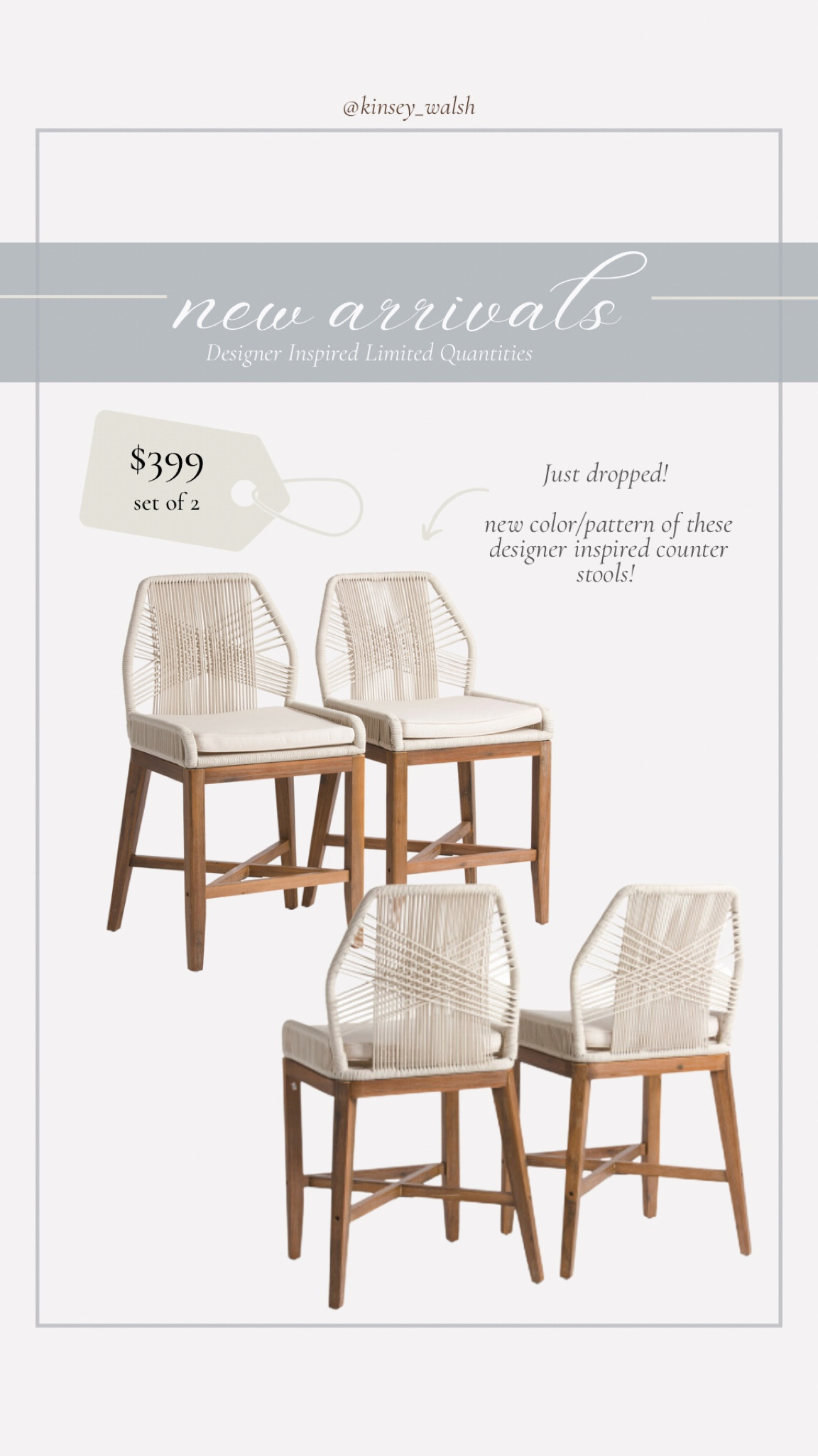 Set Of 2 Rattan Counter Stools curated on LTK