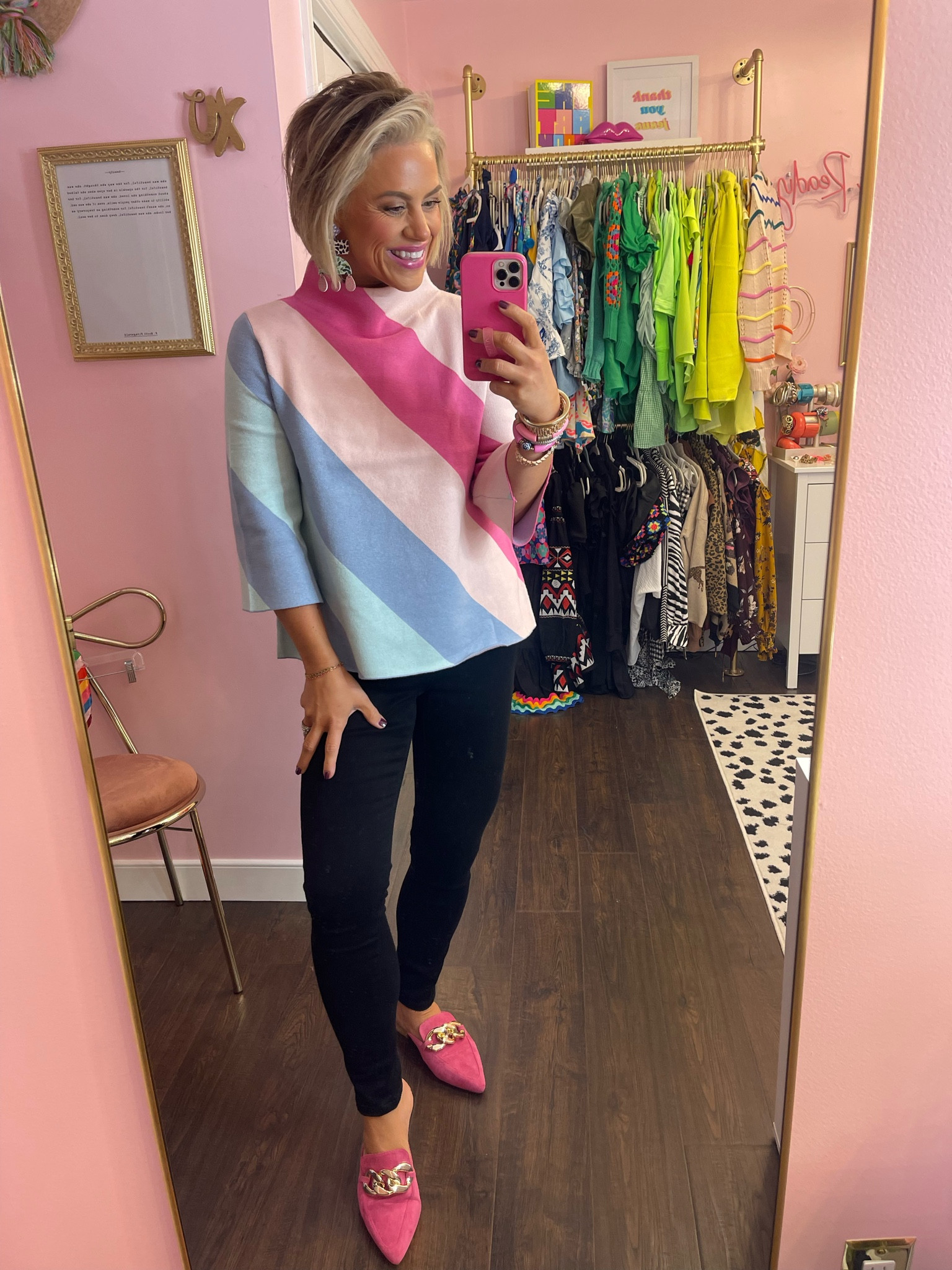 Hot Pink Color Block Mock Neck … curated on LTK