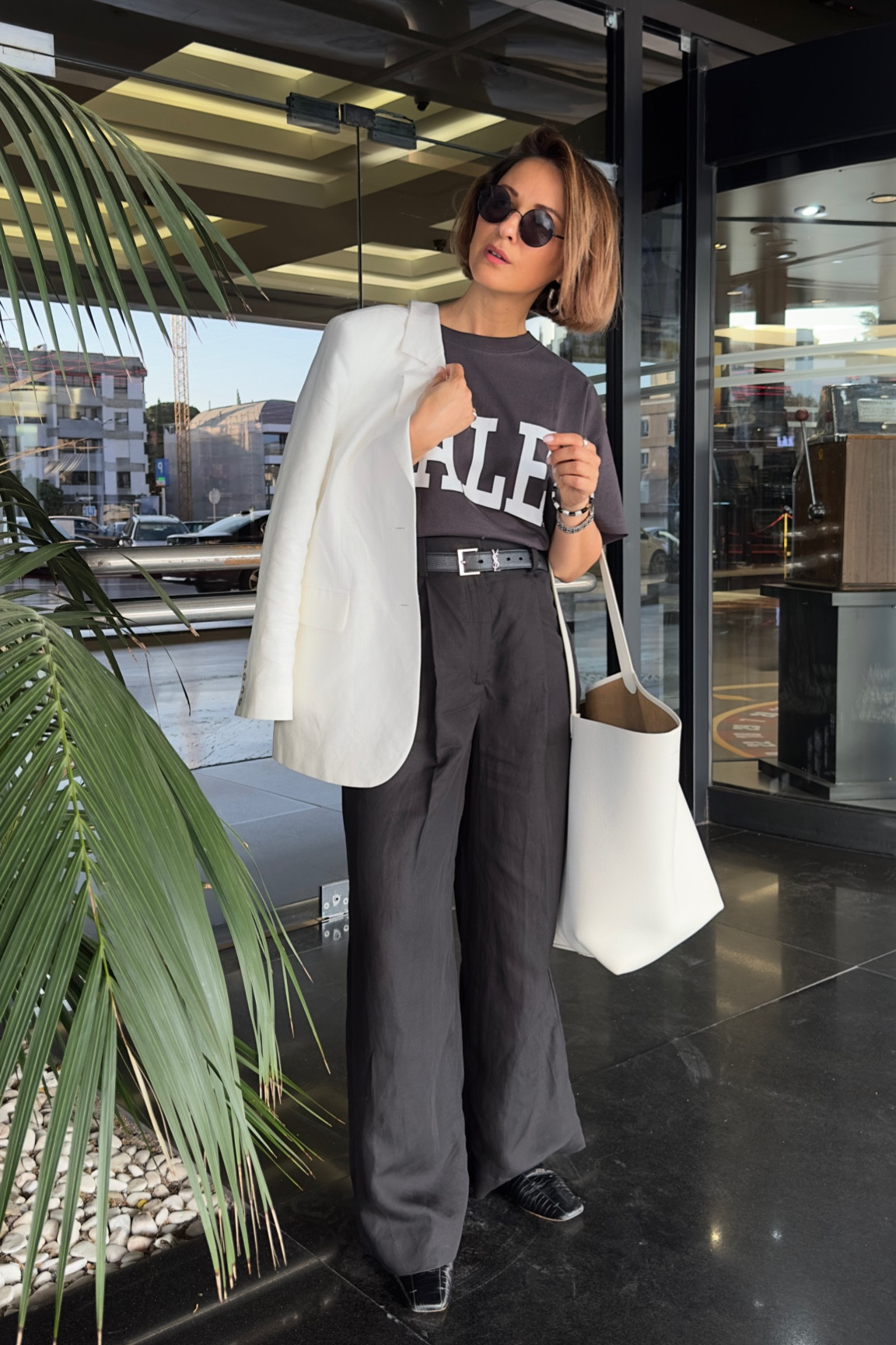 Oversized linen-blend blazer curated on LTK