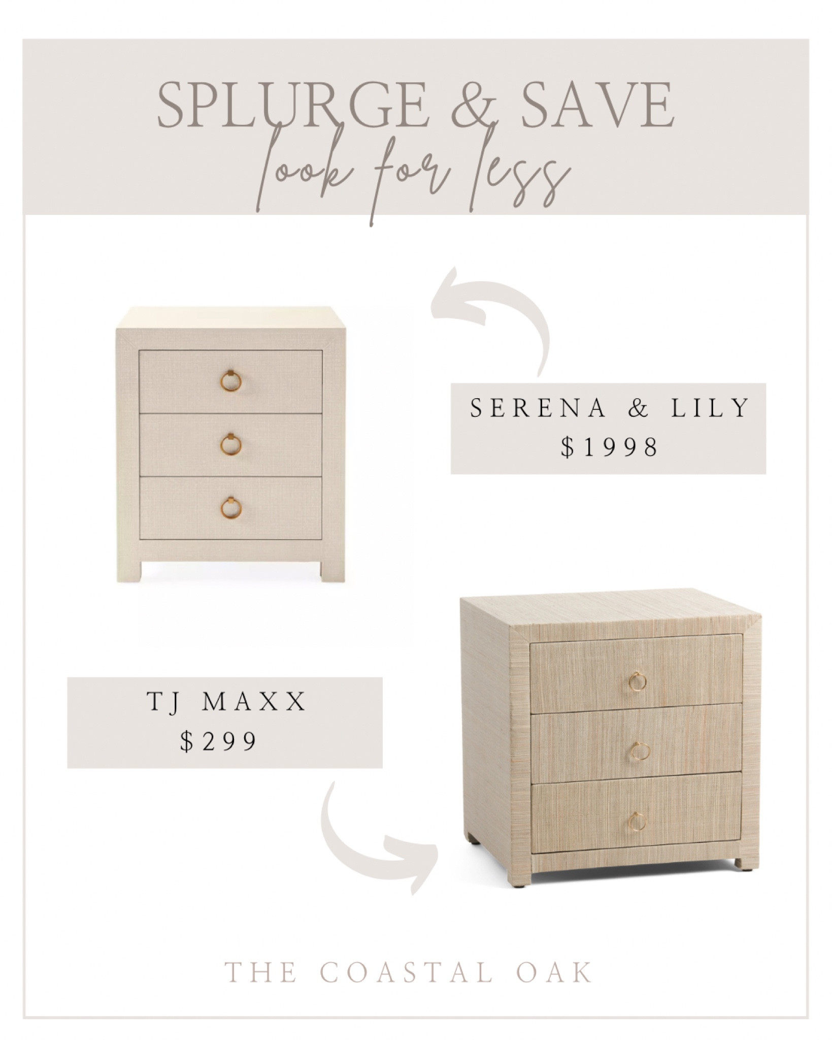 3 Drawer Raffia Side Table curated on LTK