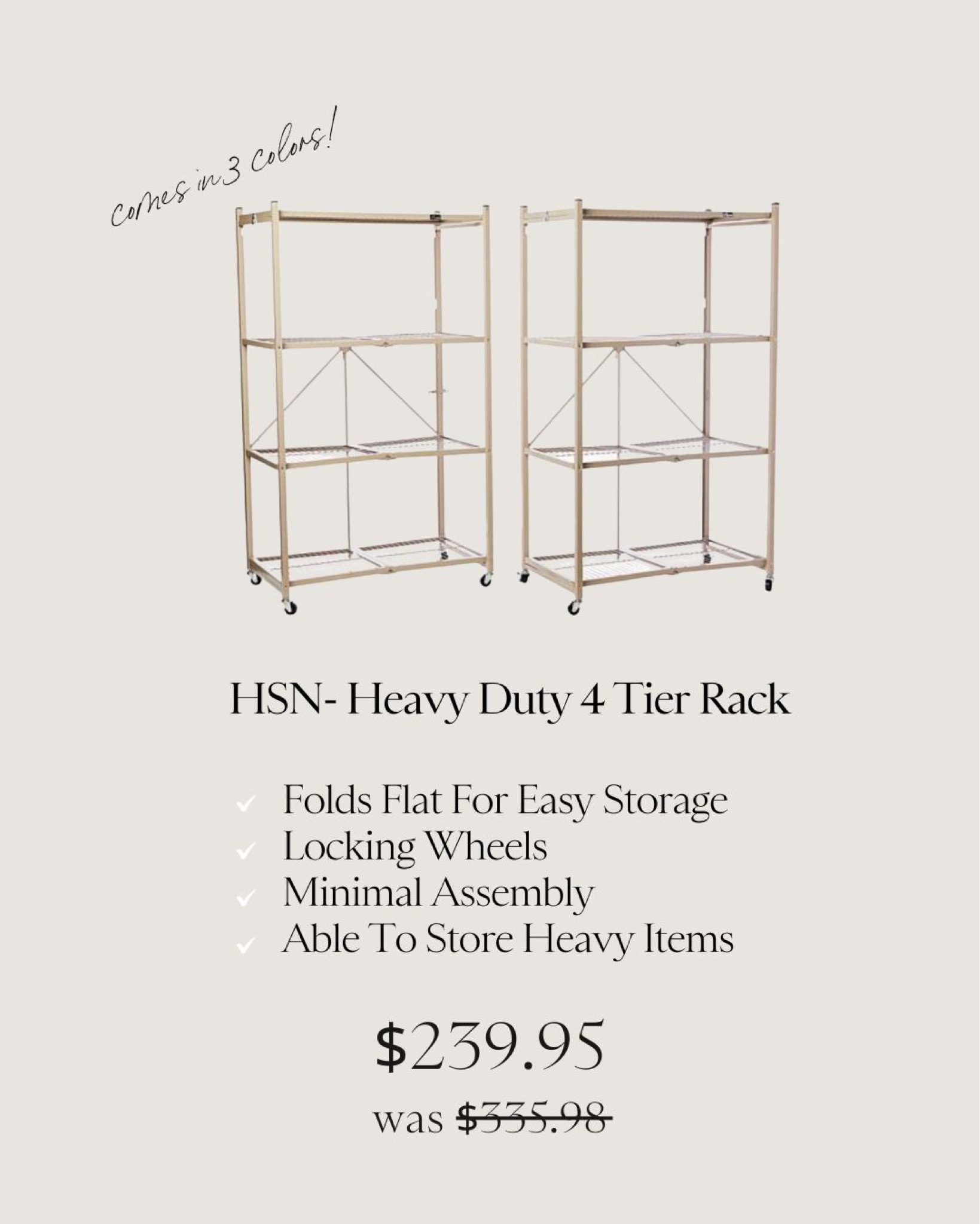 Origami Heavy Duty 4-Tier Rack … curated on LTK