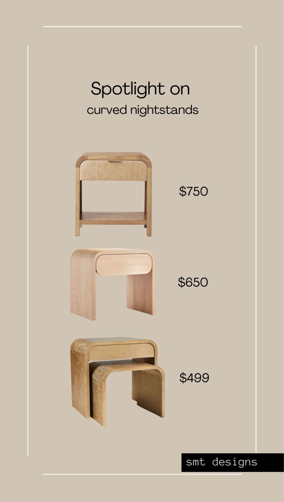 Vella Nesting Nightstands (20"–24") curated on LTK