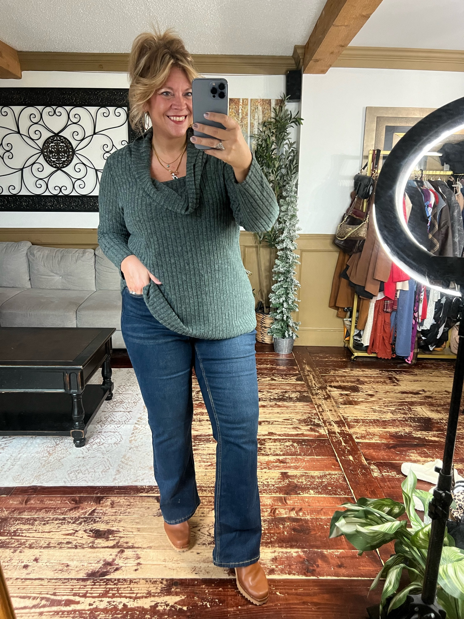 Plain Rib Knit Cowl Neck T-shirt curated on LTK