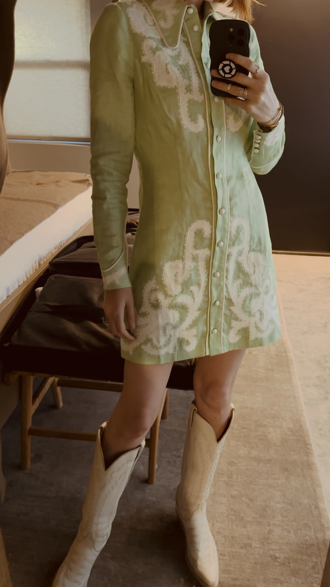 Ruby appliqué-linen shirt dress curated on LTK