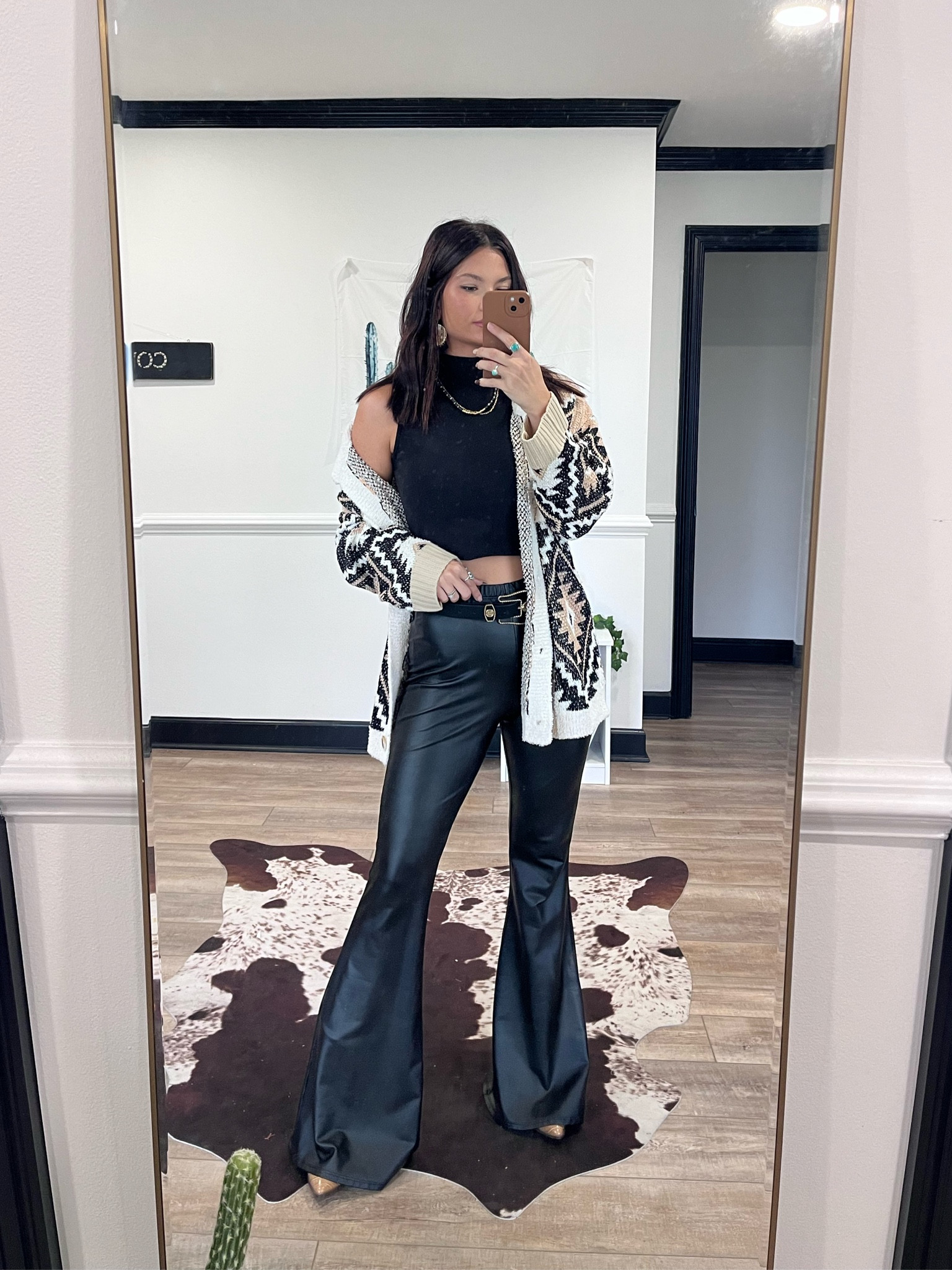Layla Leather Flare Bell Bottoms curated on LTK