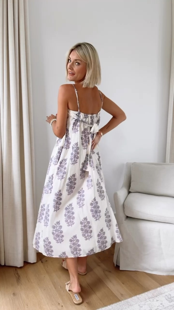 Floaty midi dress in block-print … curated on LTK