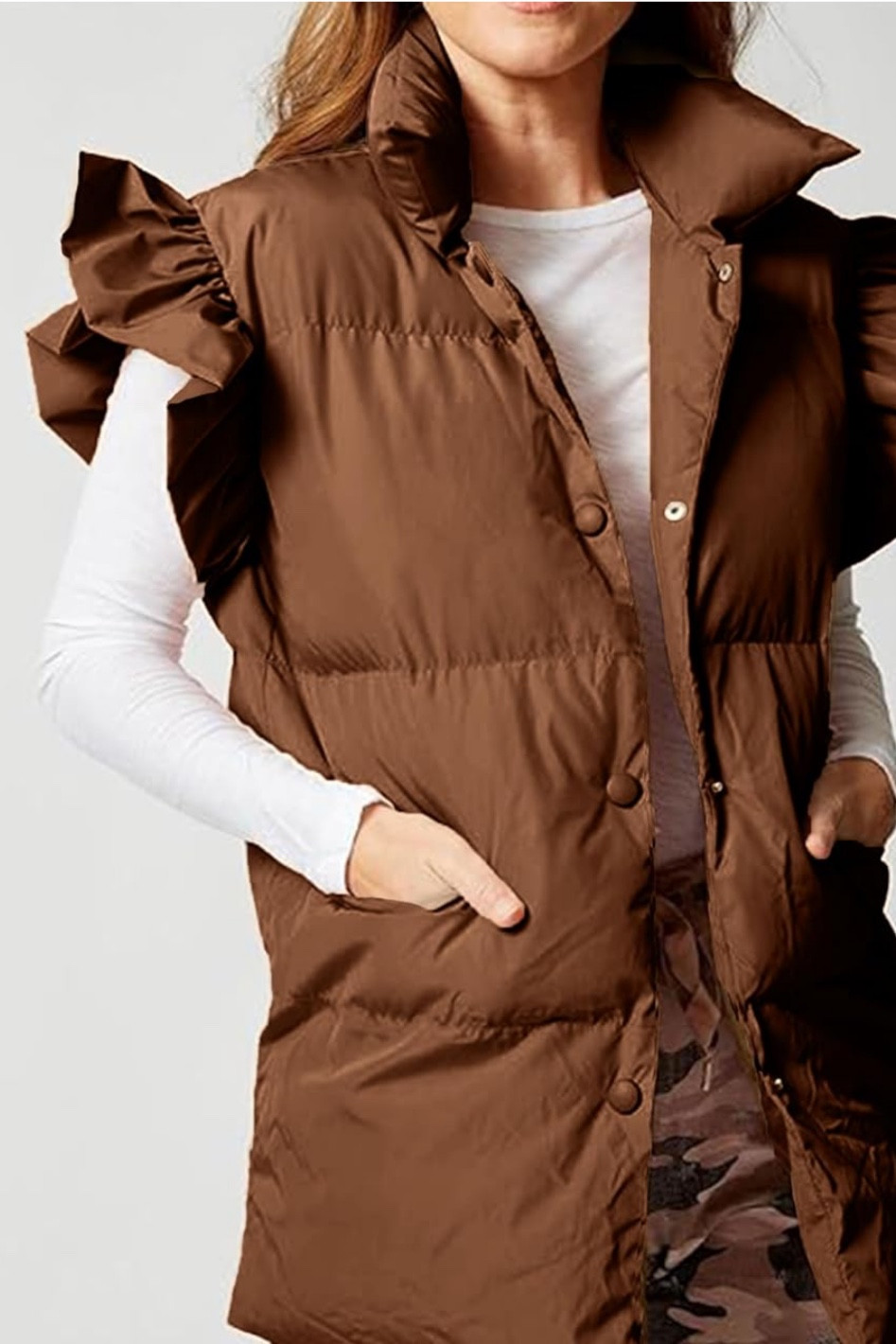 Nicfazy Womens Puffer Vest Ruffle … curated on LTK