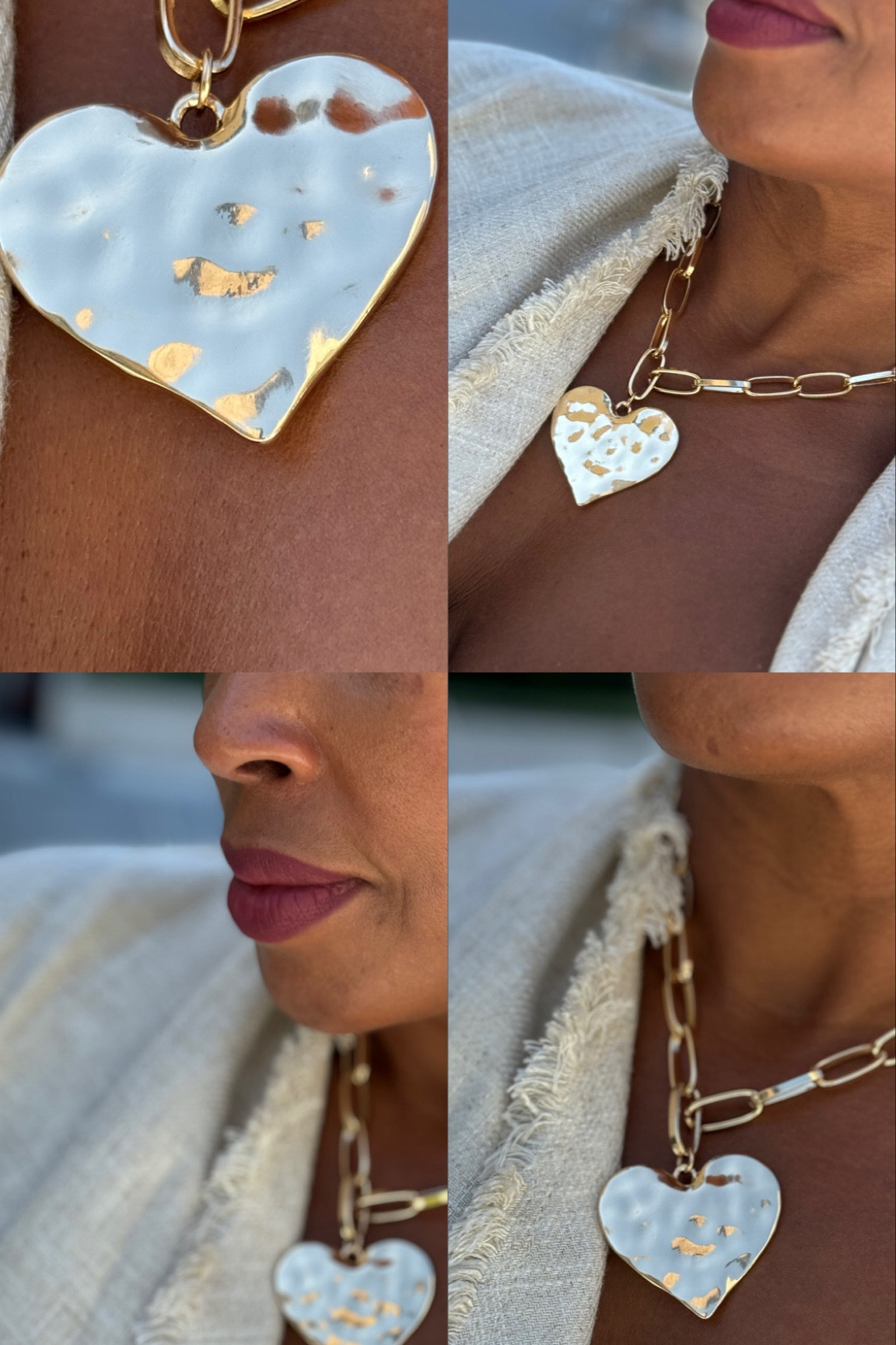 Oversized Hammered Heart Necklace curated on LTK