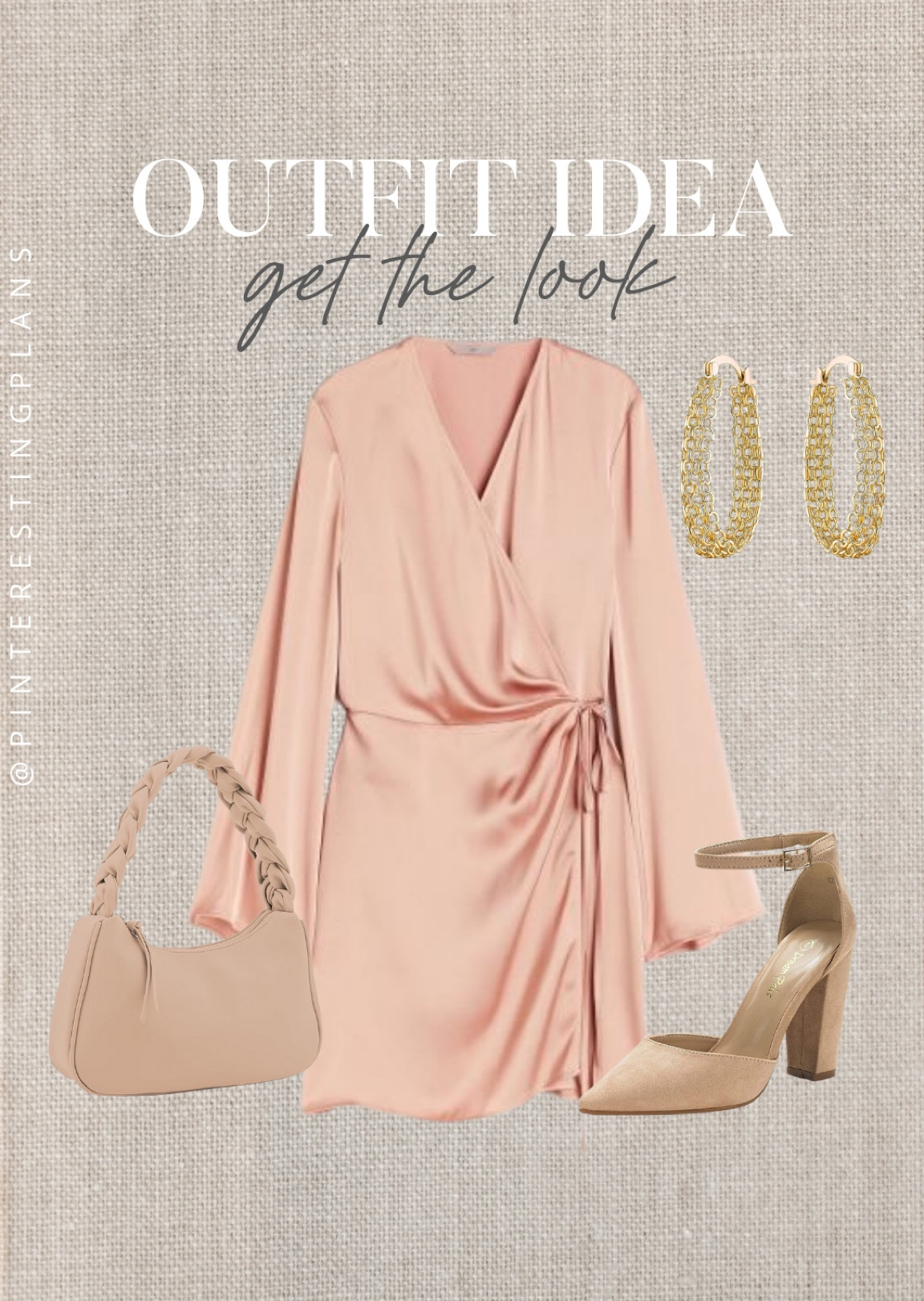 Satin Wrap Dress - Powder pink - … curated on LTK