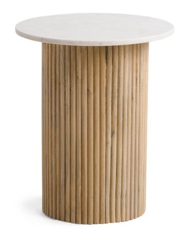 22in Marble Top Reeded Side Table curated on LTK