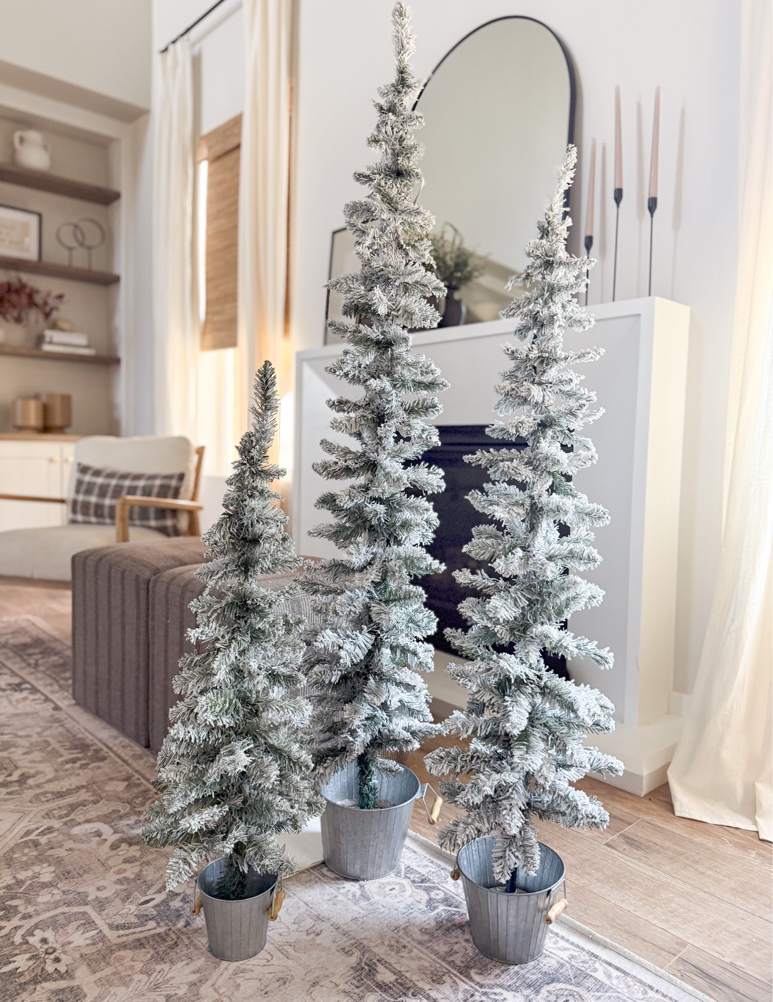 Set of 3 Flocked Pine Trees in … curated on LTK