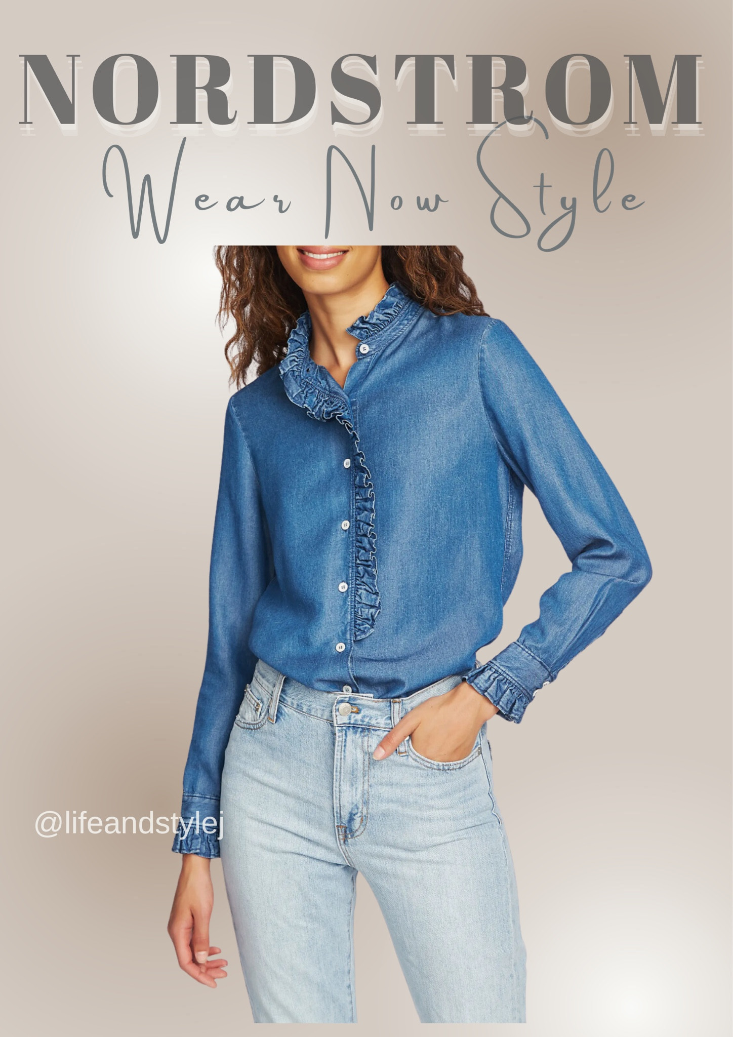 Ruffle Tencel® Lyocell Shirt curated on LTK