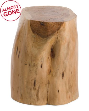 19in Wood Log Stool Side Table curated on LTK