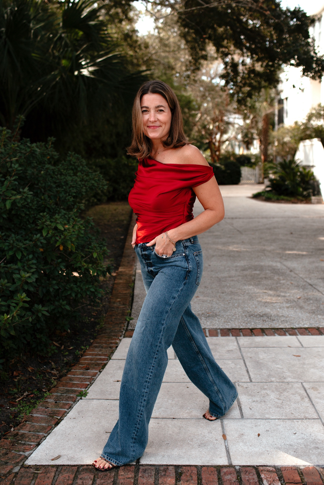 Phare Asymmetric Silk-Blend Top curated on LTK