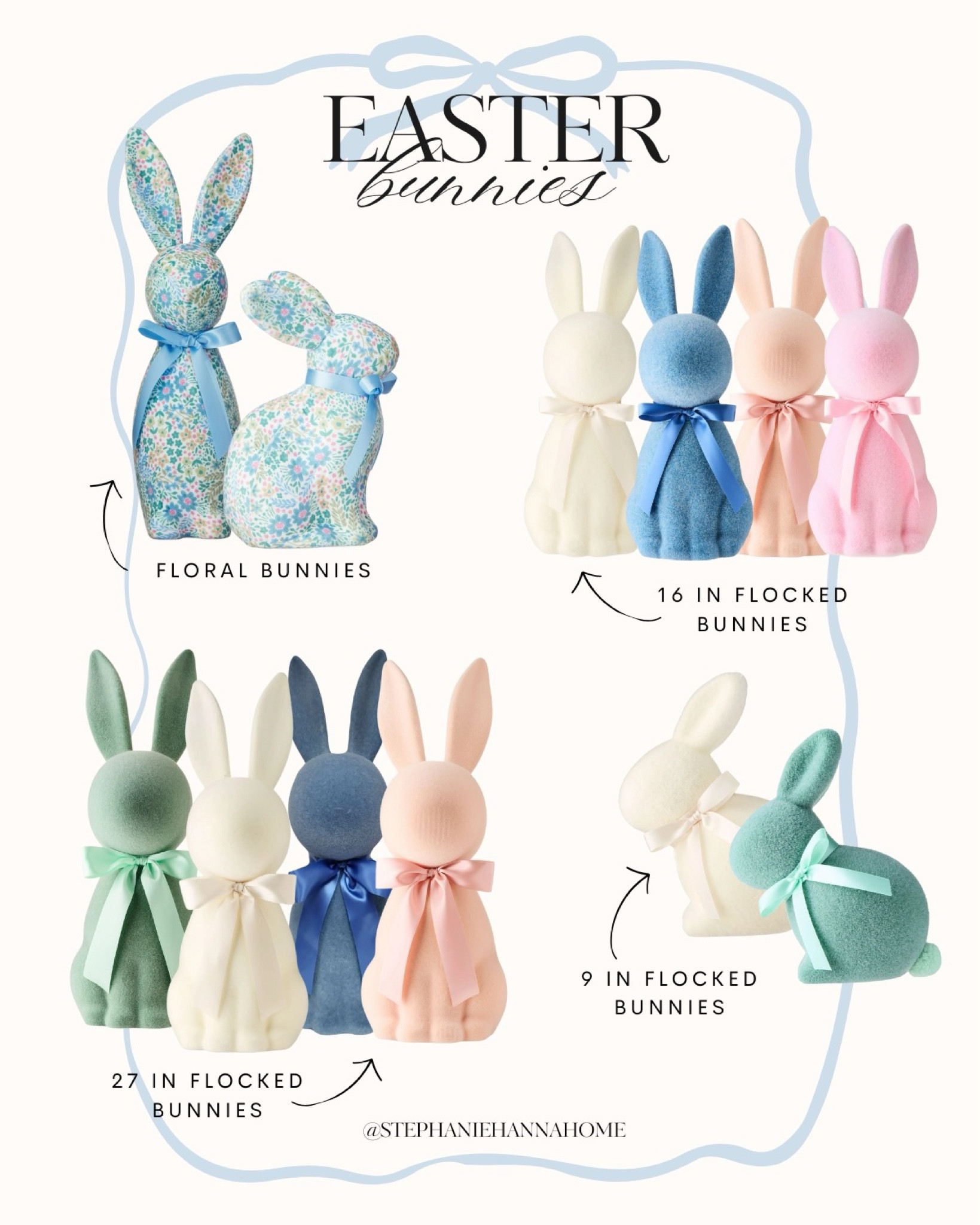 Easter Blue Floral Bunny Tabletop … curated on LTK