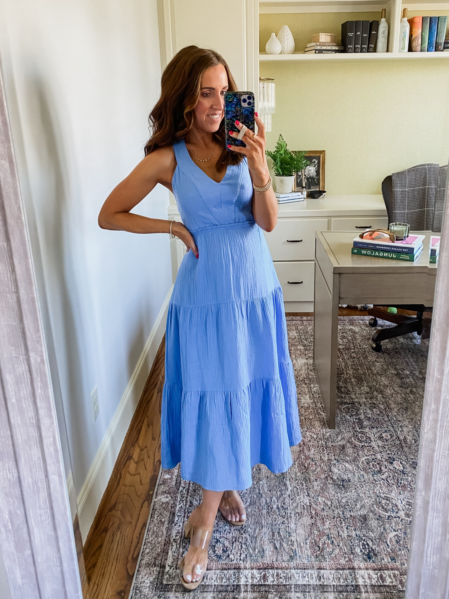 Amira Tiered Cotton Midi Dress curated on LTK