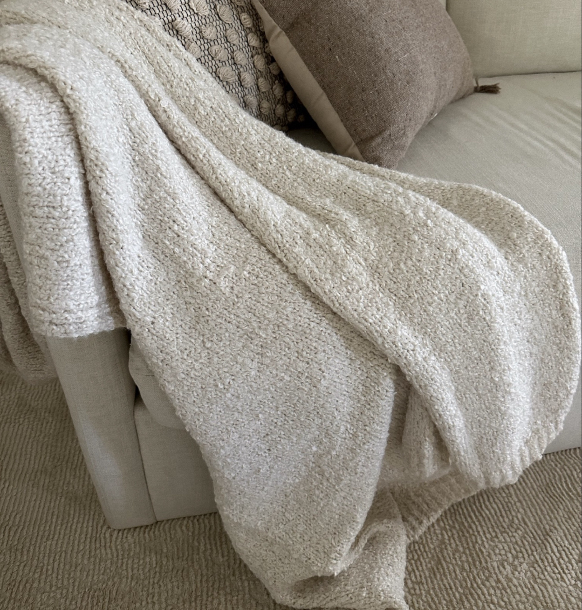 Boucle Throw Blanket Cream - … curated on LTK
