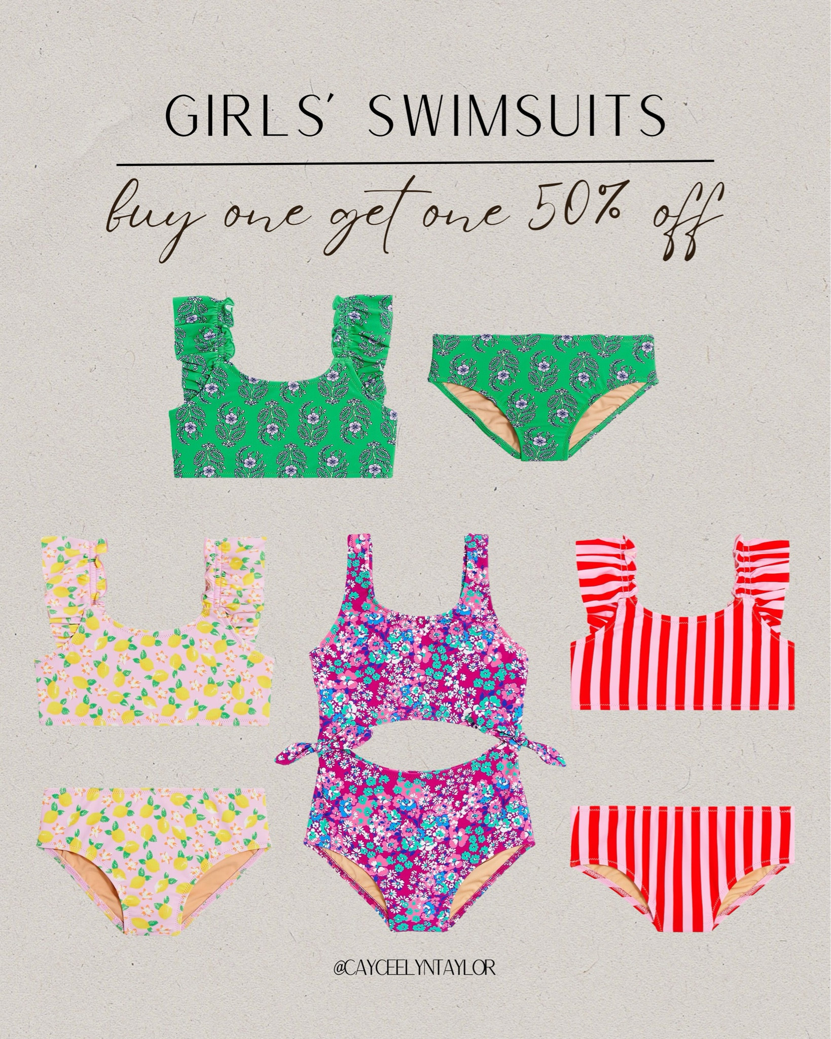 Girls' printed ruffle-strap bikini … curated on LTK