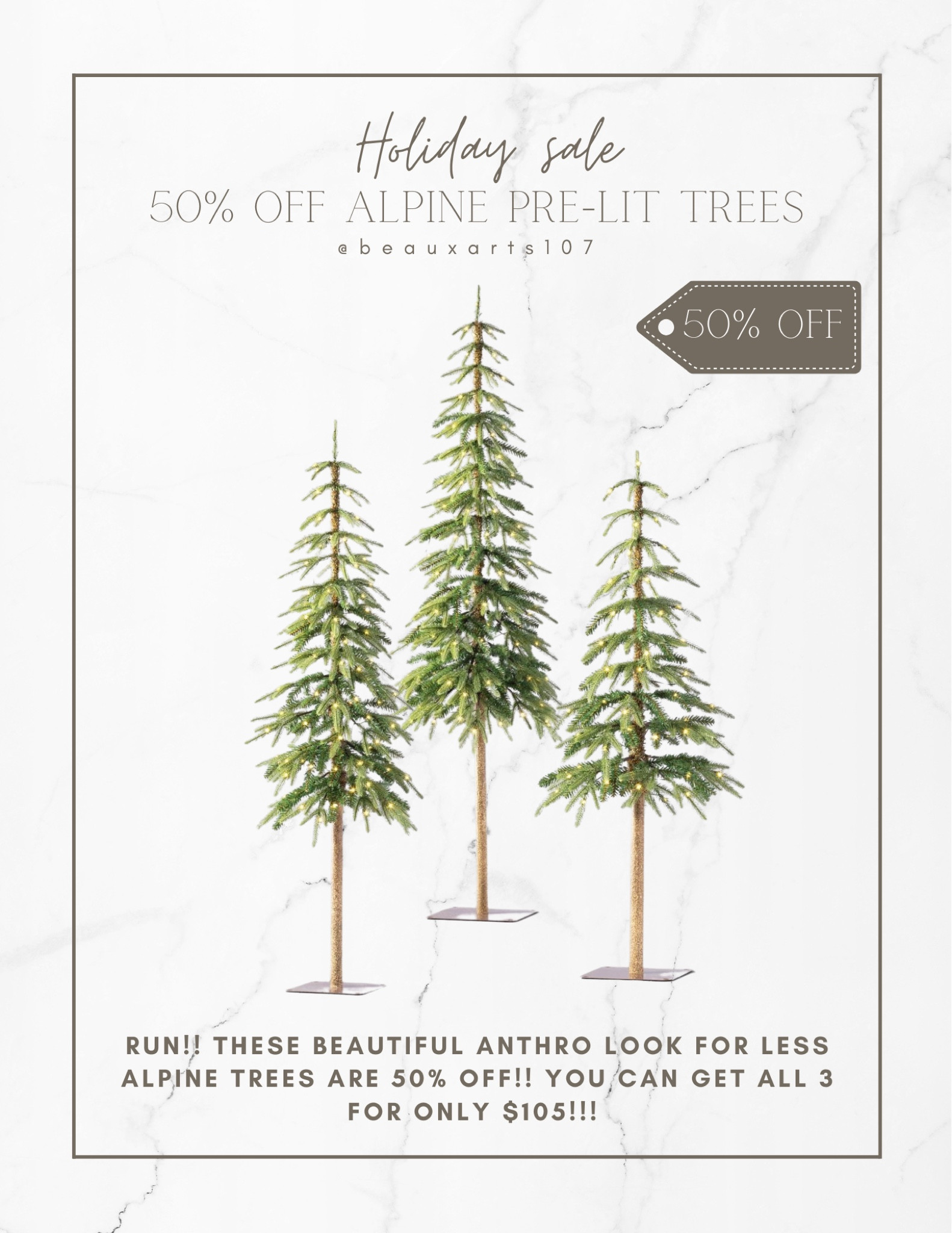 6' Pre-Lit LED Downswept Alpine … curated on LTK