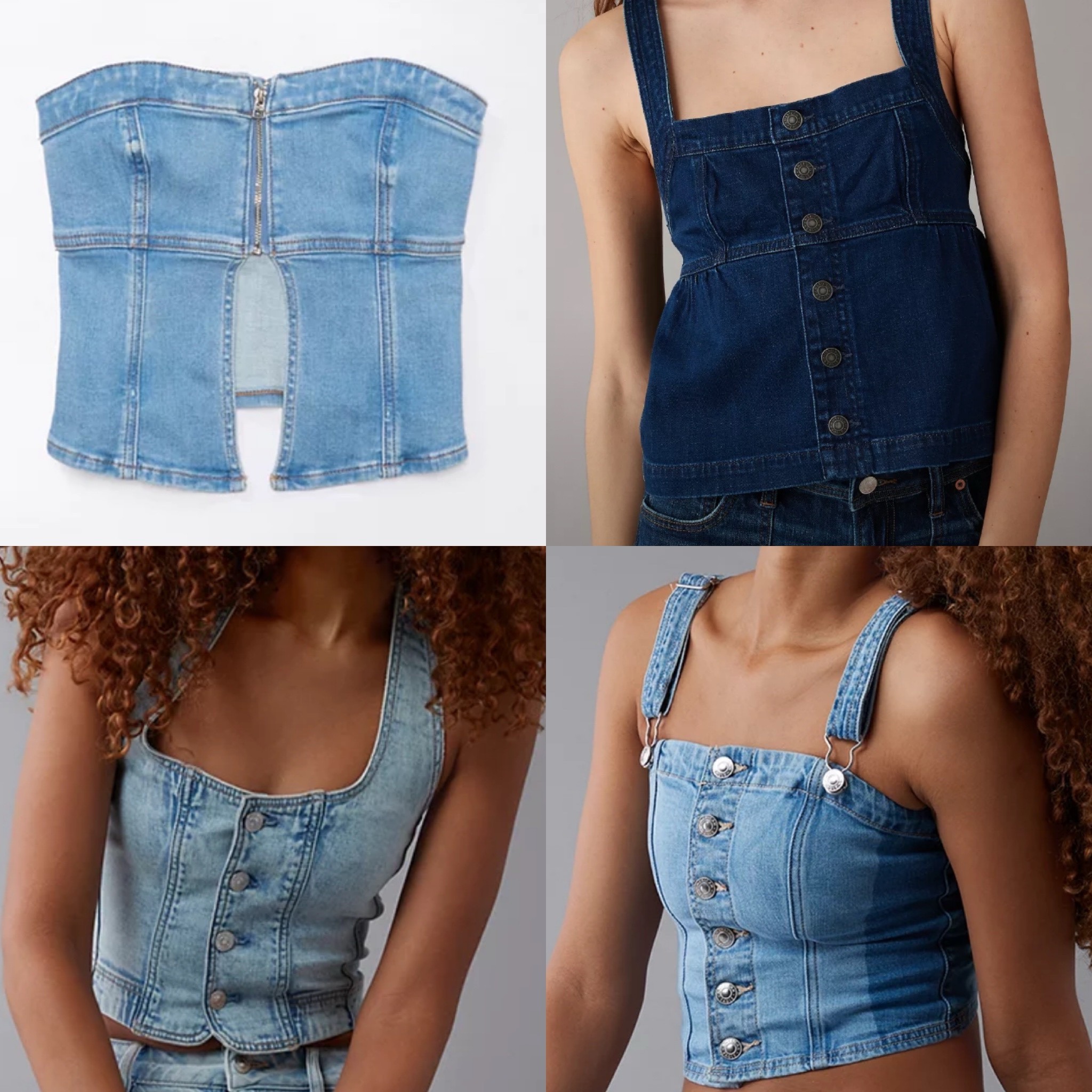 AE Cropped Denim Tank Top curated on LTK