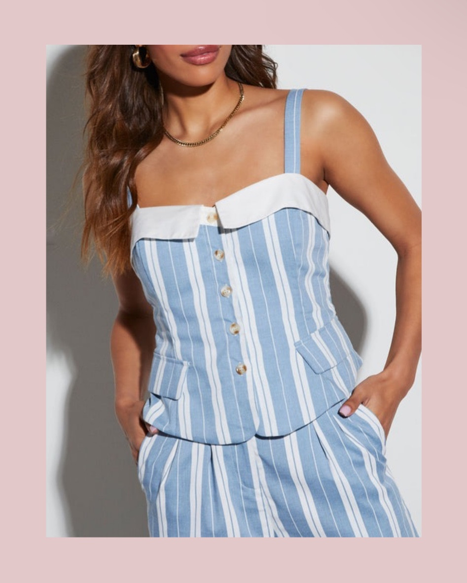 Delaney Striped Sweetheart Tank curated on LTK