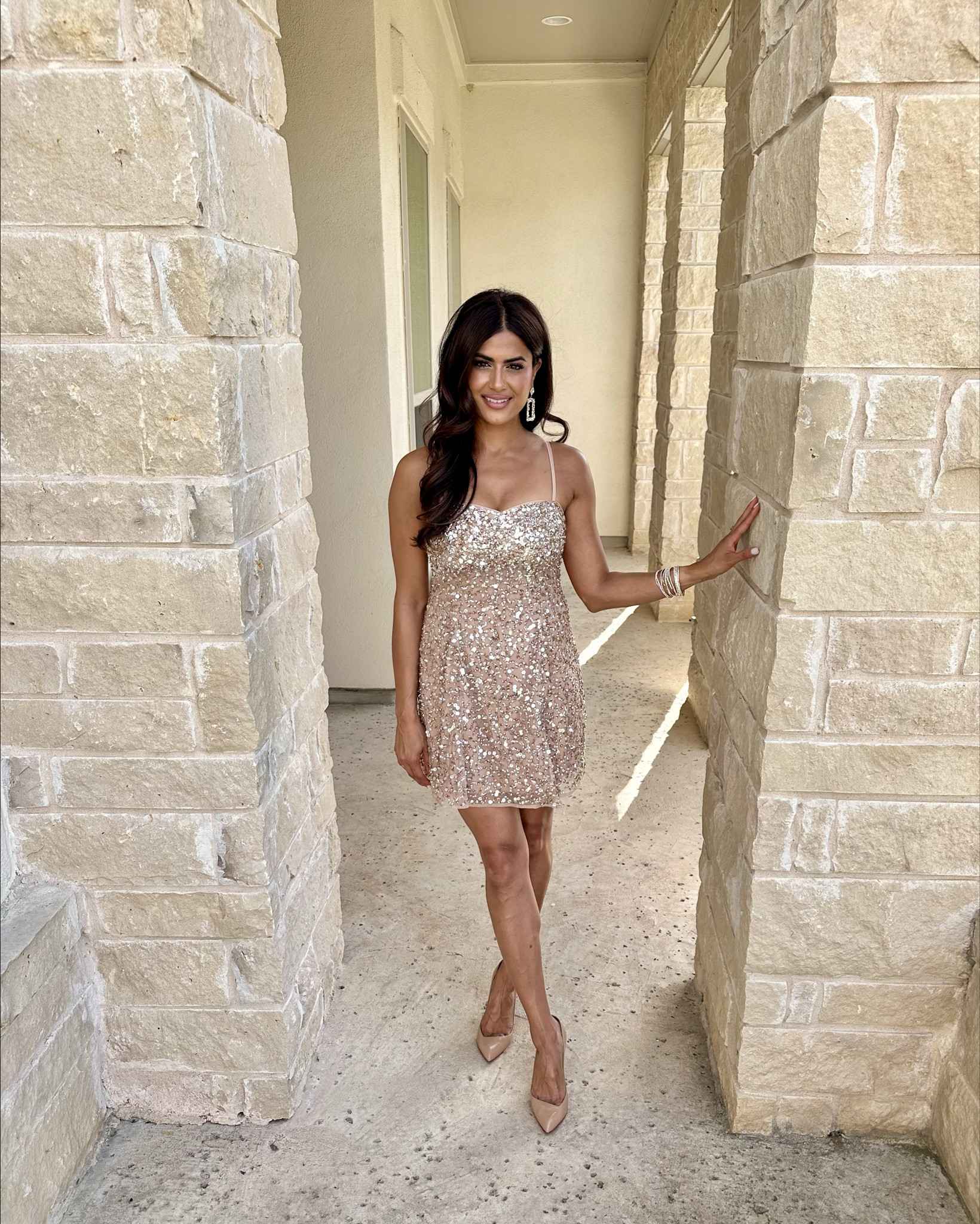 Rhodes Mini Dress in Blush & Silver curated on LTK