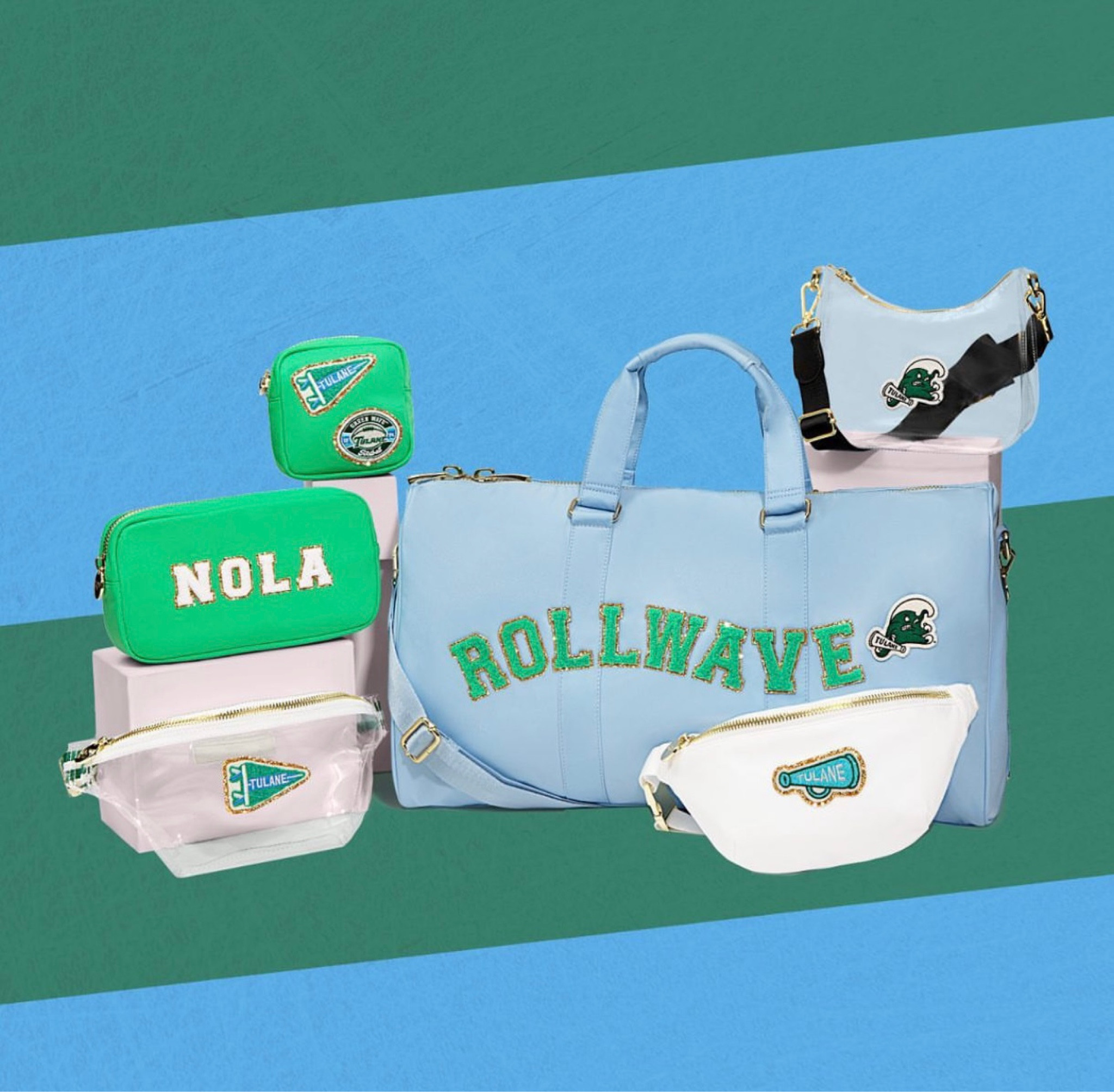 Tulane Roll Wave Glitter Varsity … curated on LTK