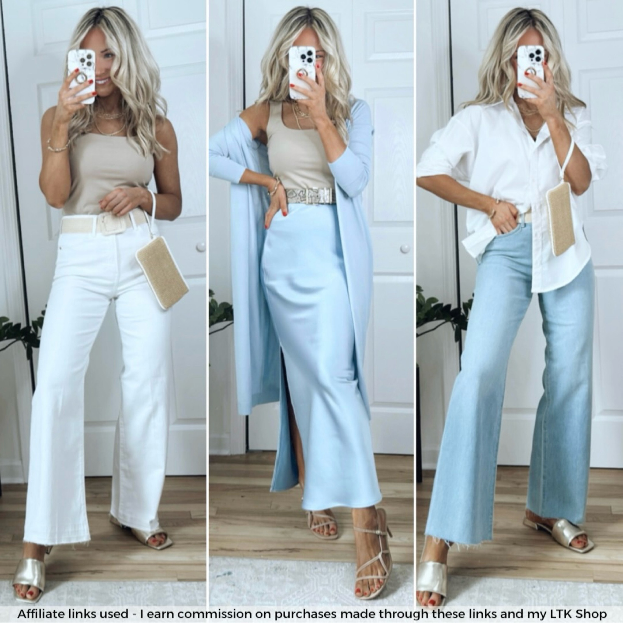 High Waisted White Raw Hem Wide … curated on LTK