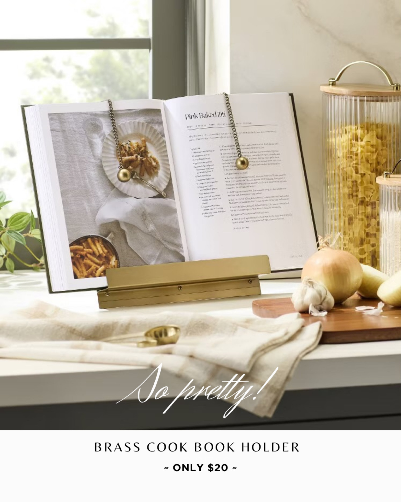 Brass Cookbook Holder with … curated on LTK