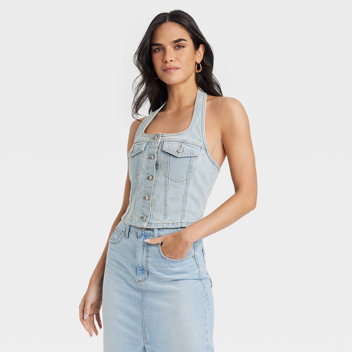 Women's Cropped Sleeveless Denim … curated on LTK