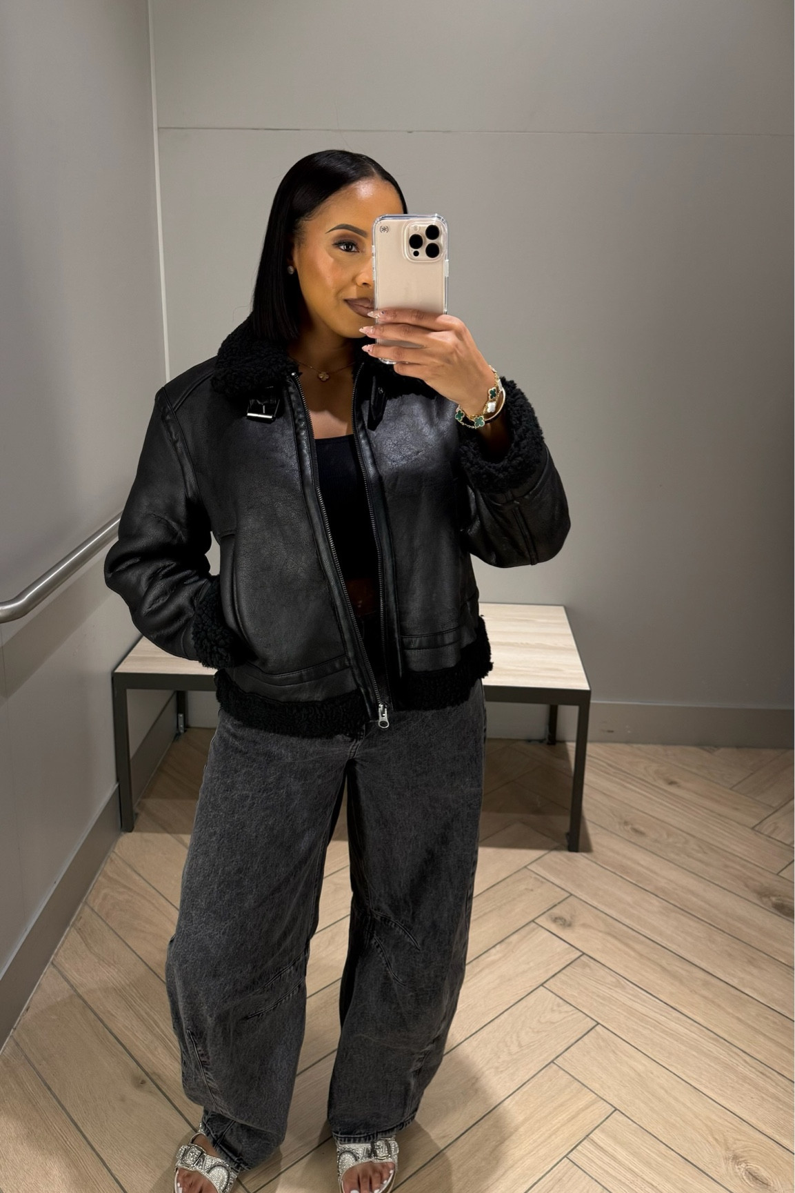 Teddy-Fleece-Lined Aviator Jacket … curated on LTK