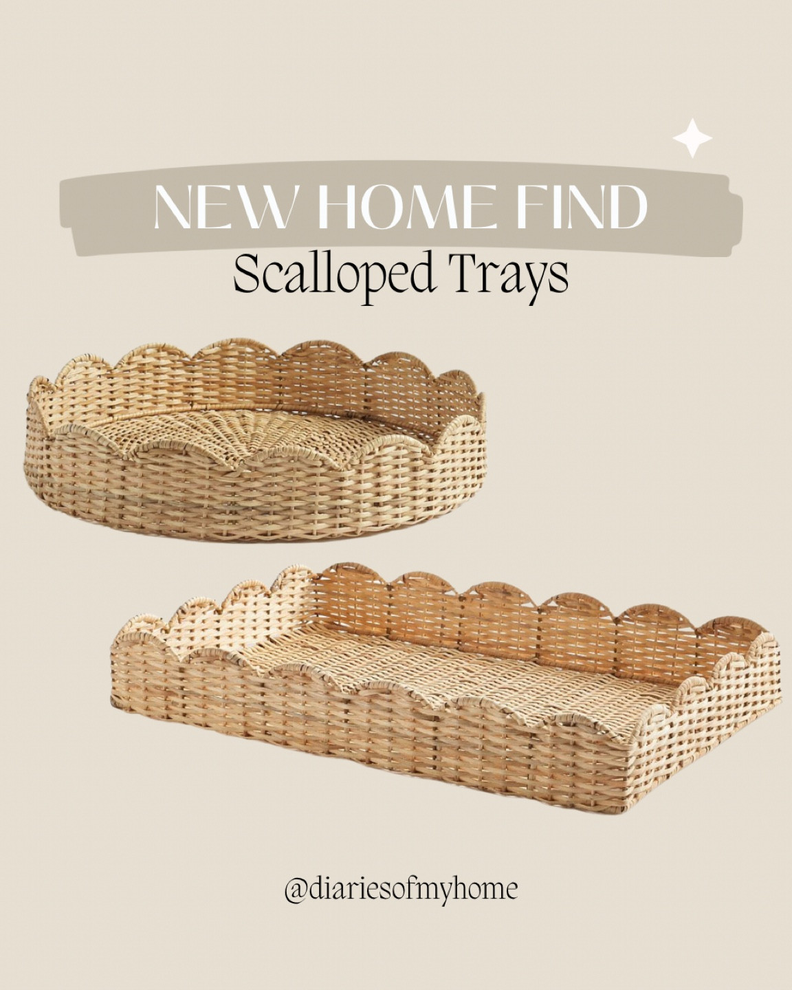 Beau Handwoven Scallop Rattan Tray curated on LTK