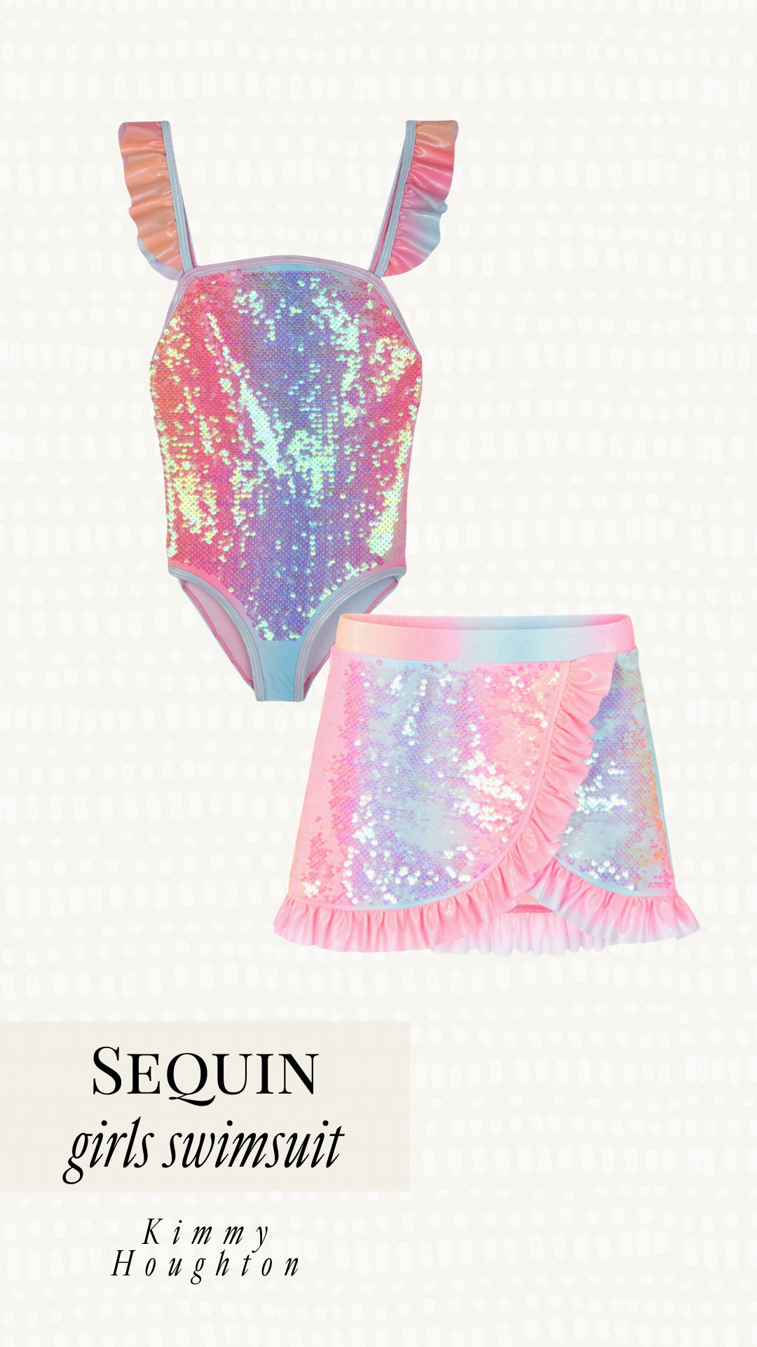 Girls Pink Sequin Gradient Swimsuit curated on LTK