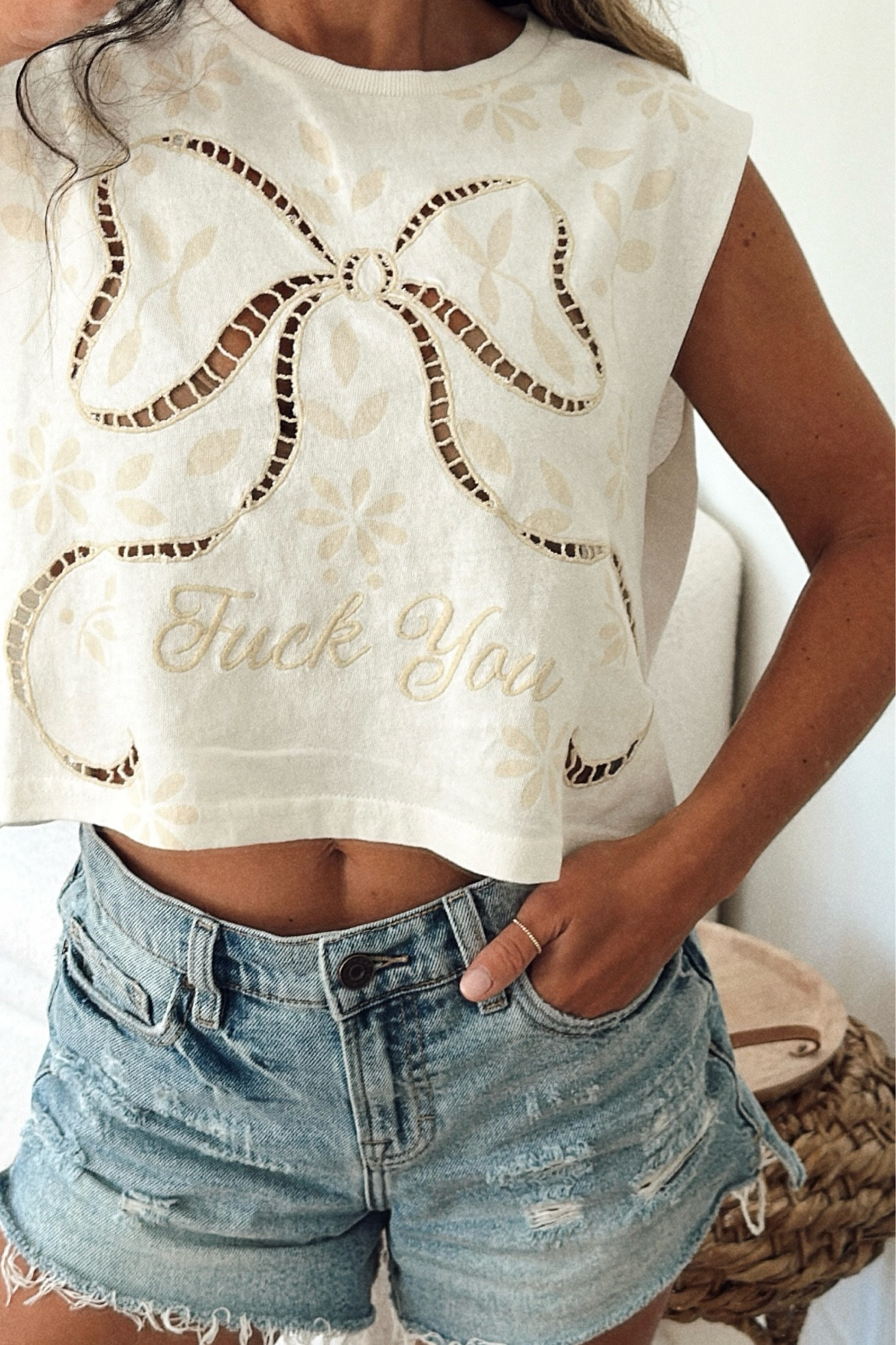 Kimchi Blue Alice Bow Cutout Tank … curated on LTK