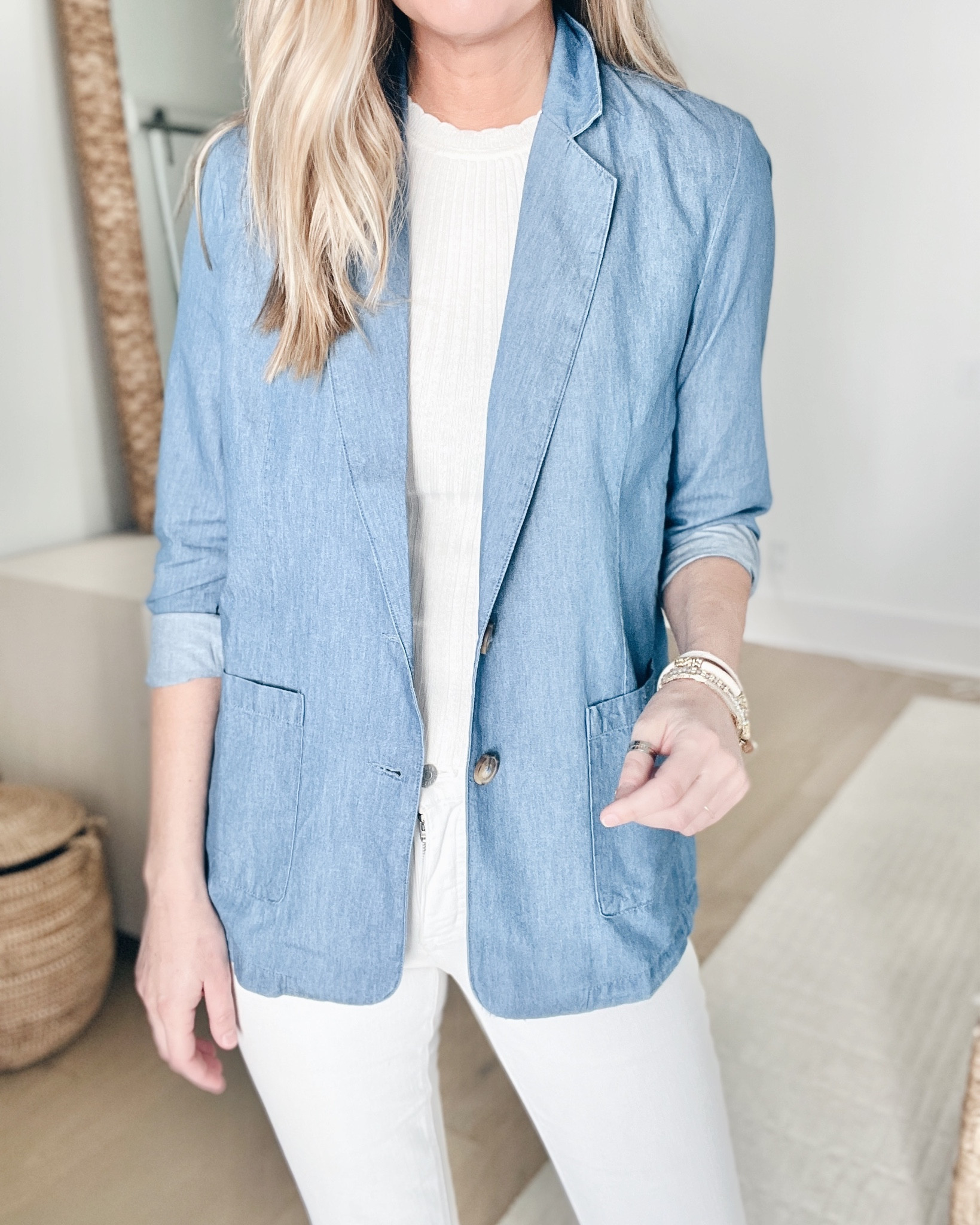 Time and Tru Women's Denim Blazer curated on LTK