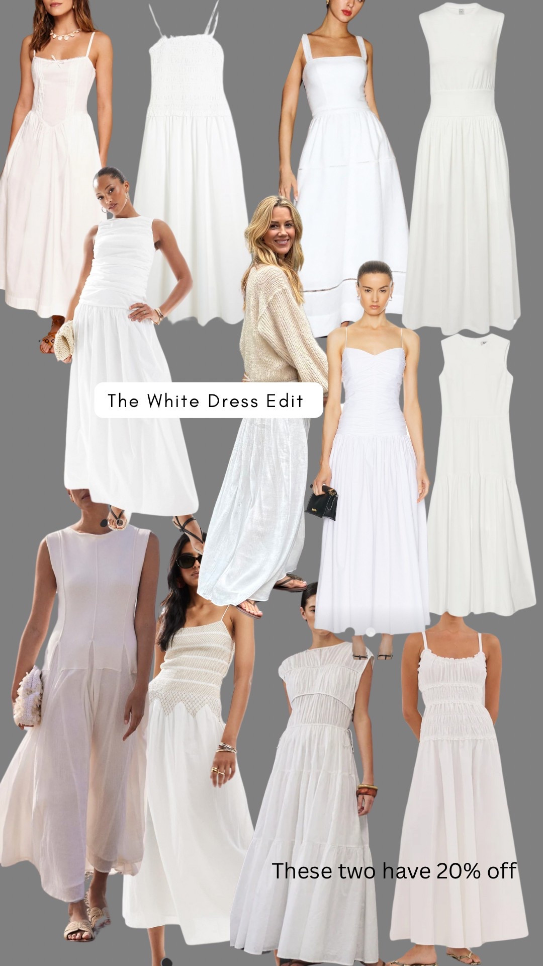 Kyla White Drop Waist Midi Dress curated on LTK