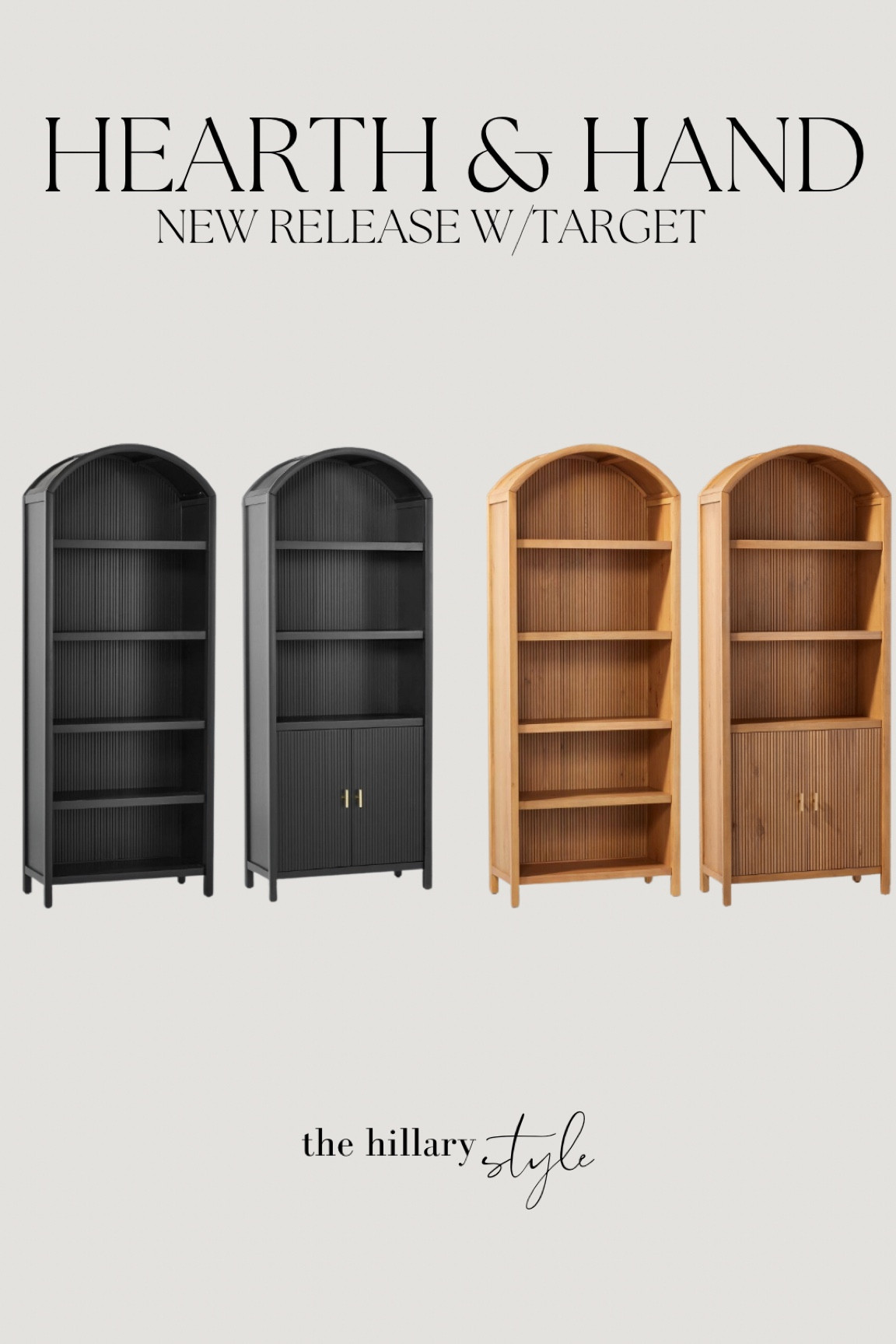 Grooved Wood Arch Bookcase curated on LTK