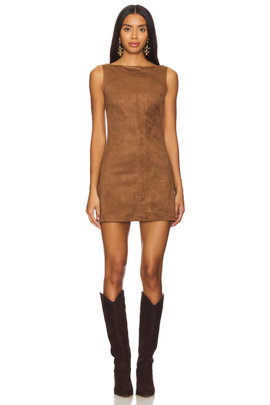 Mimi Faux Suede Dress in Chocolate … curated on LTK