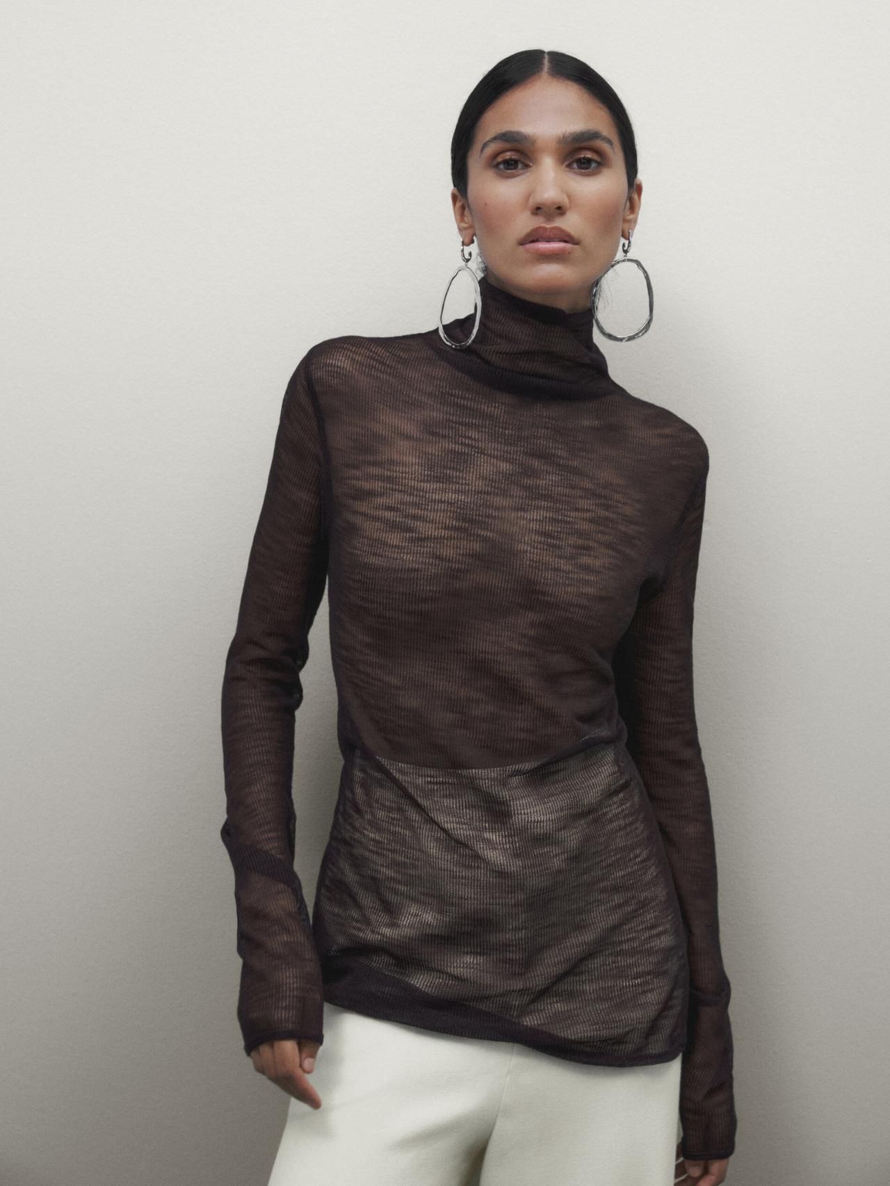 Semi-sheer high neck T-shirt - … curated on LTK